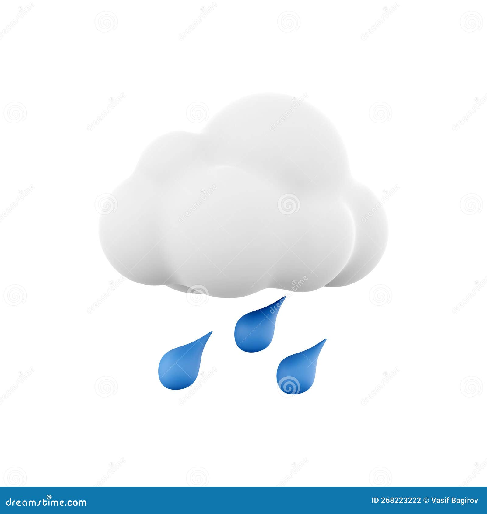 3d Rendering Rainy Weather Icon. 3d Render Cloud with Rain Stock ...