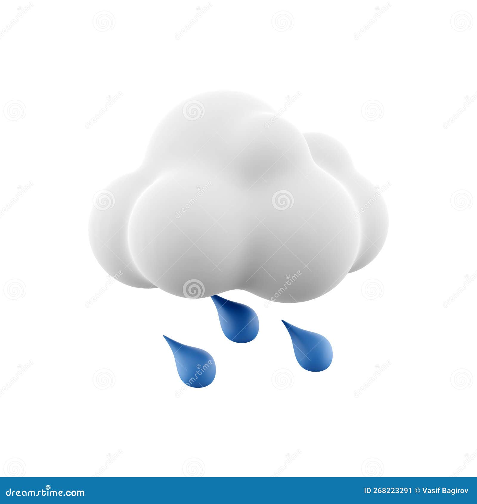 3d Rendering Rainy Weather Icon. 3d Render Cloud with Rain Stock ...