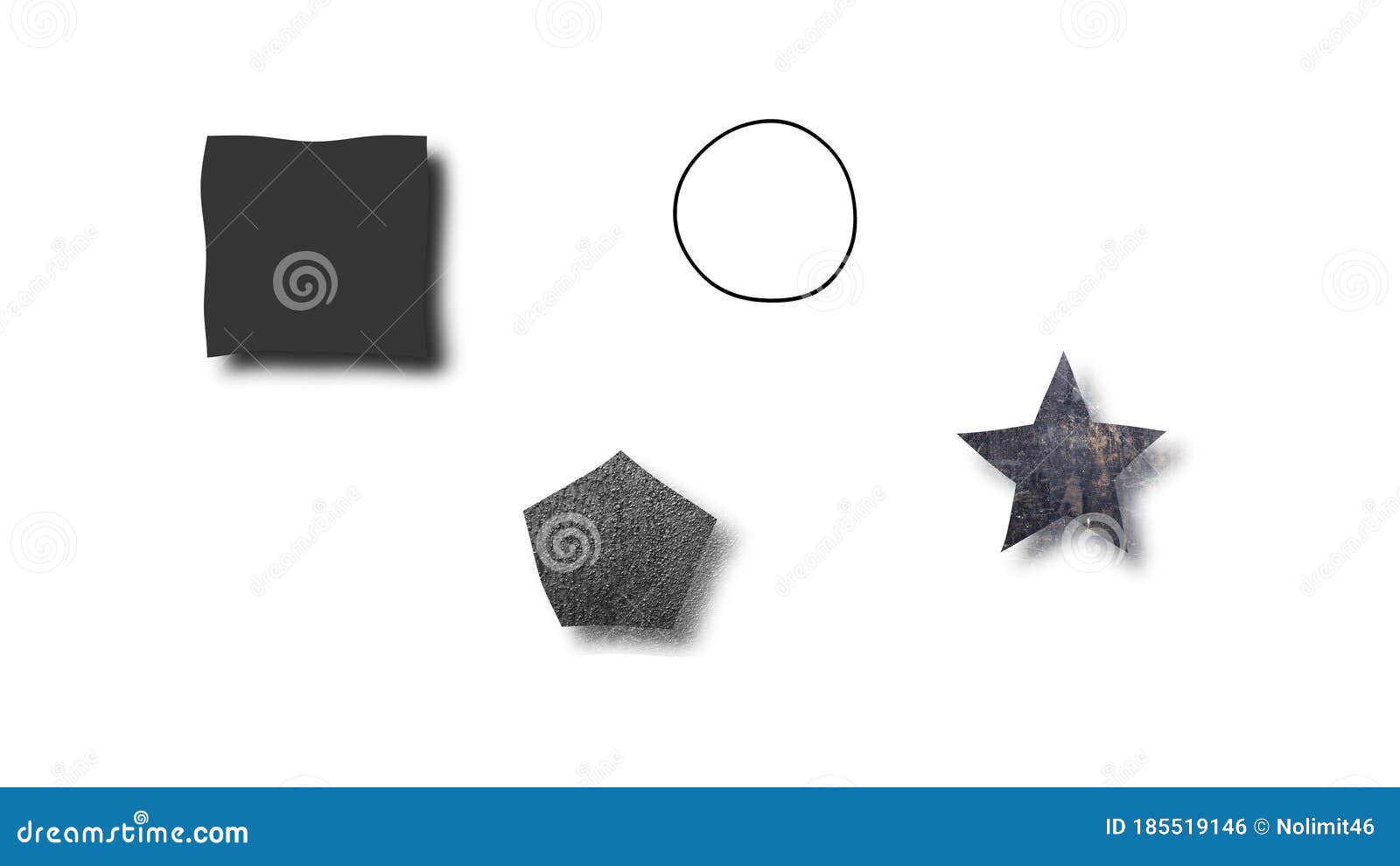 3d Rendering of Random Set Shapes and Textures. Computer Generated Art ...