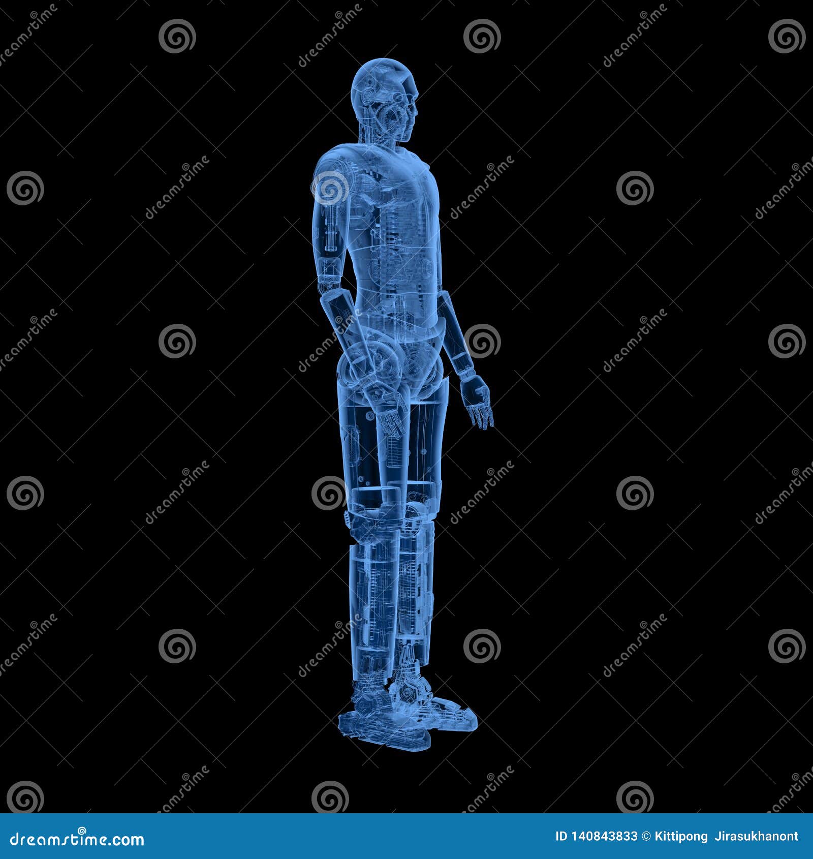 X-ray robot full body stock illustration. Illustration of artificial ...