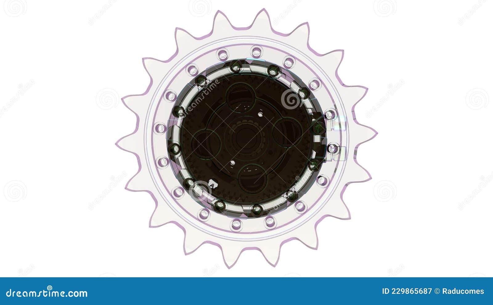 3D Rendering - X-ray of a Mechanical Assembly Stock Illustration ...
