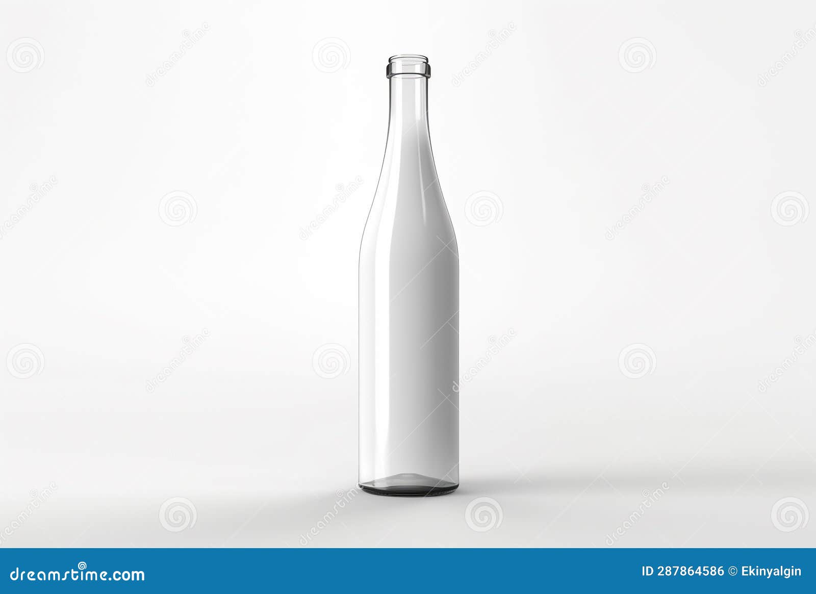 3D Rendering of Realistic Bottle Front View on White Stock Illustration ...