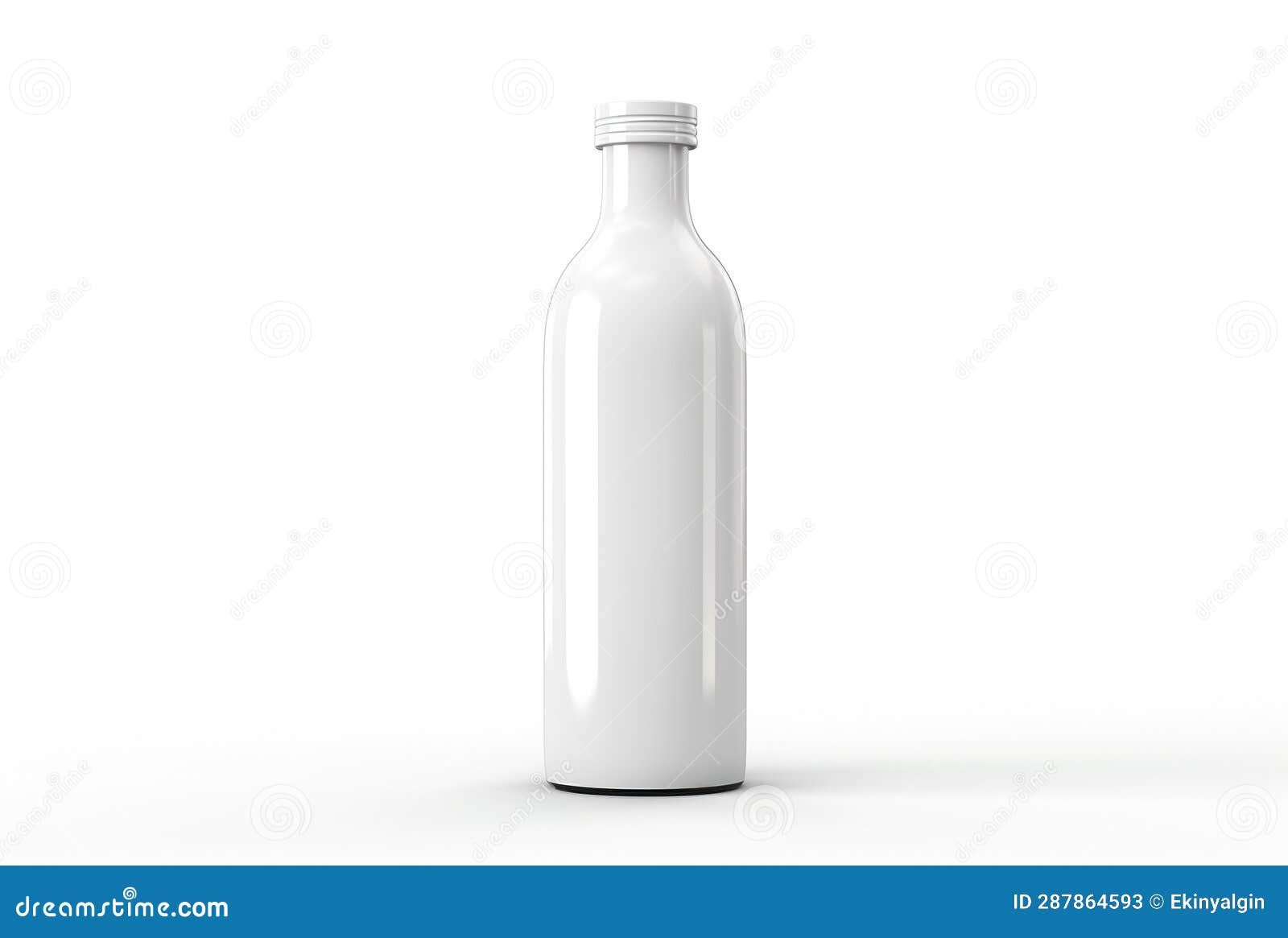 3D Rendering of Realistic Bottle Front View on White Stock Illustration ...