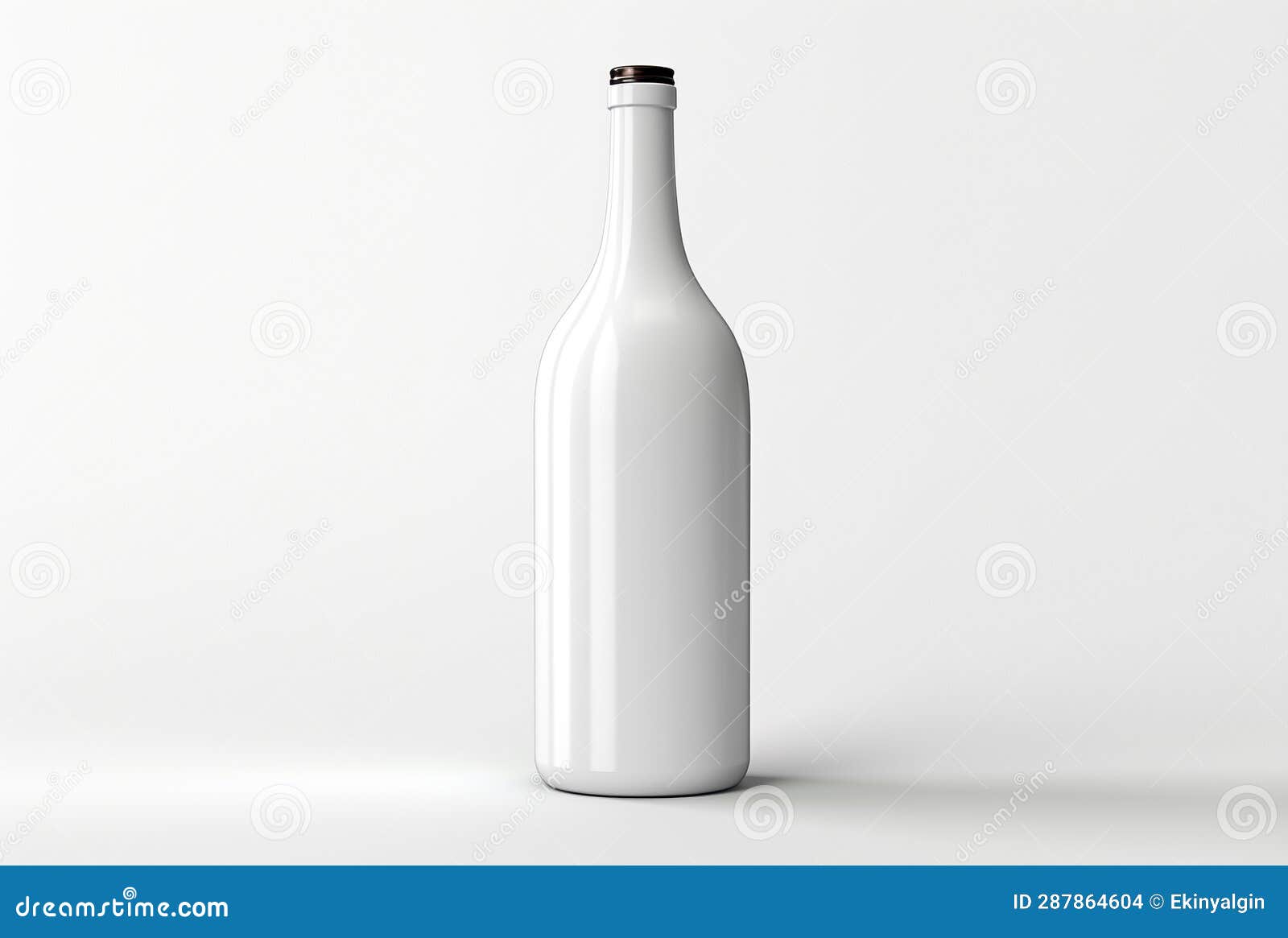 3D Rendering of Realistic Bottle Front View on White Stock Illustration ...