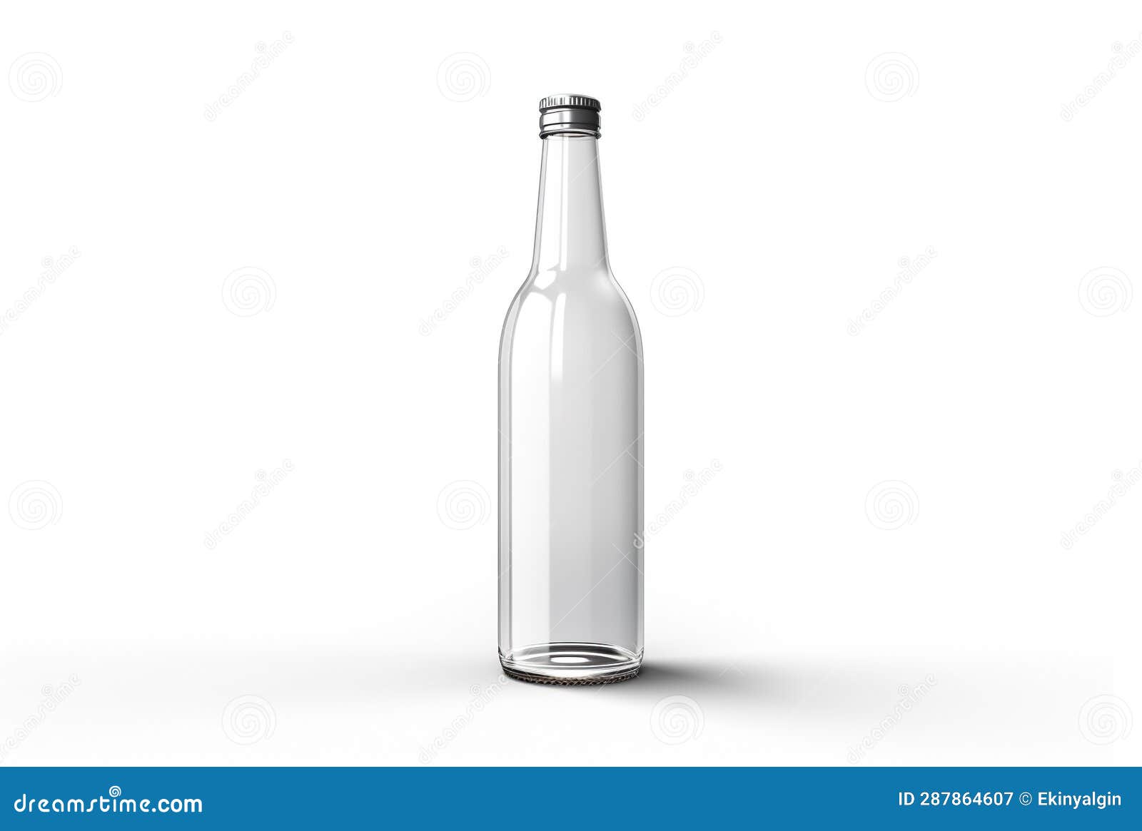 3D Rendering of Realistic Bottle Front View on White Stock Illustration ...