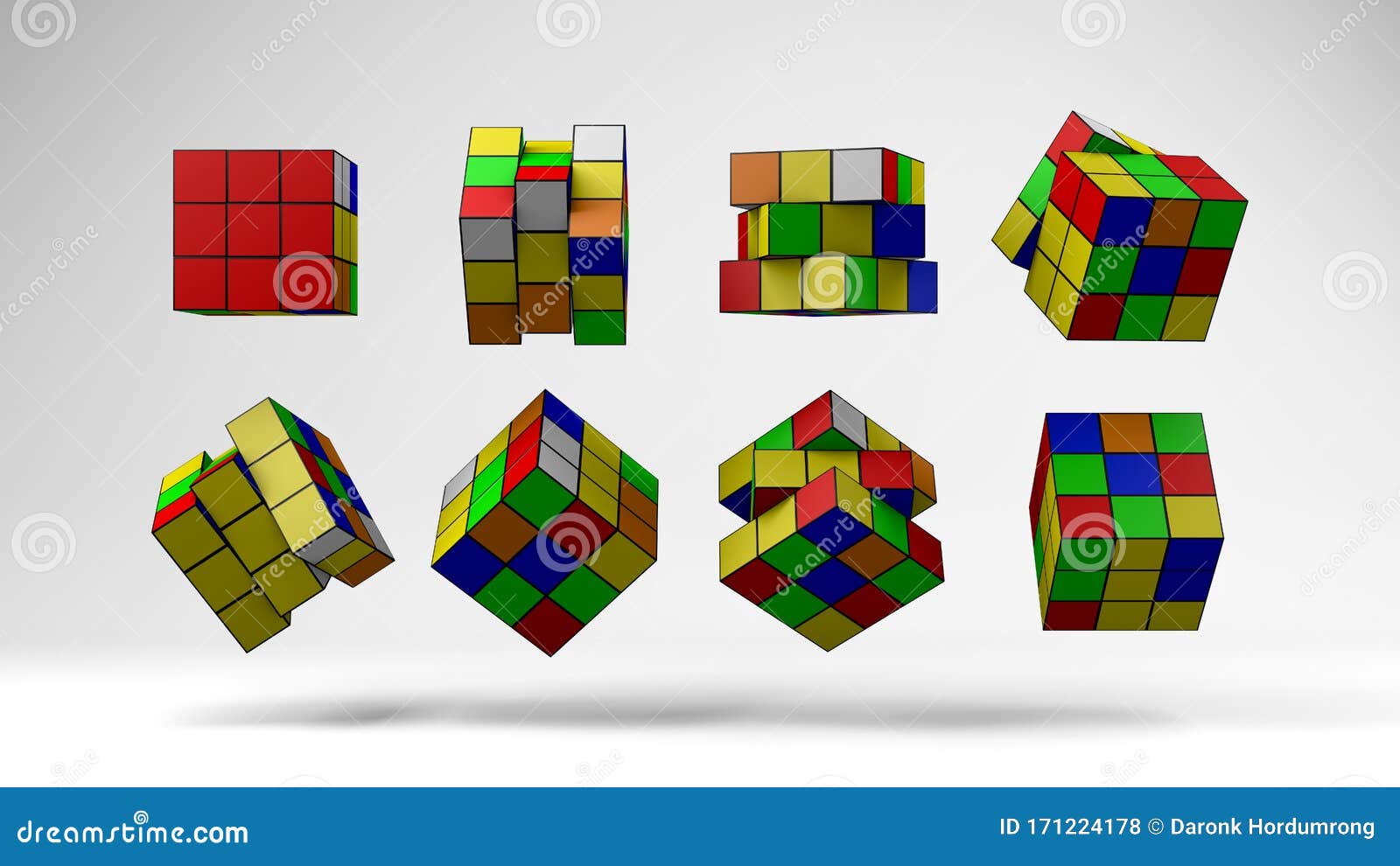 Realistic Mock-up of Rubik`s Cube Different Side Editorial Stock Photo ...