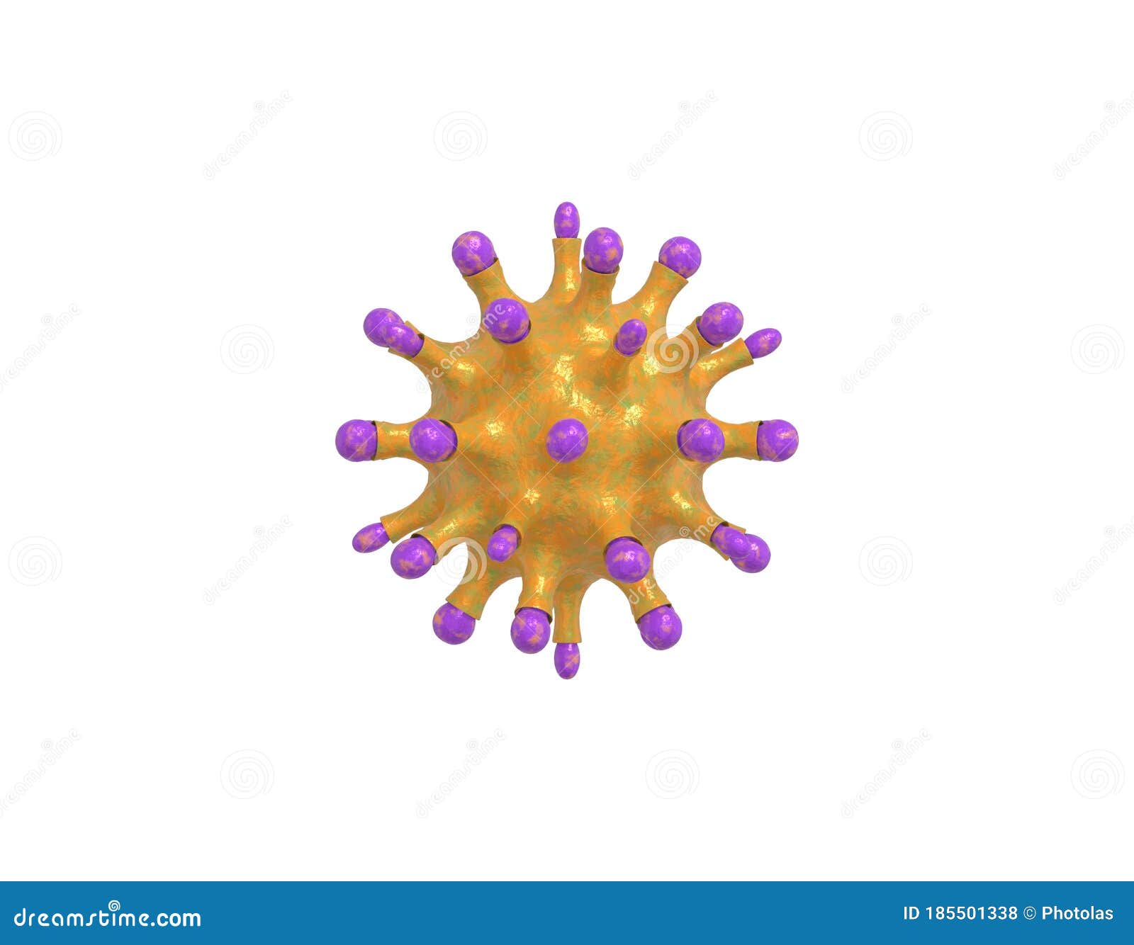3D Rendering Realistic Purple Yellow Virus Under the Microscope, 2019 ...