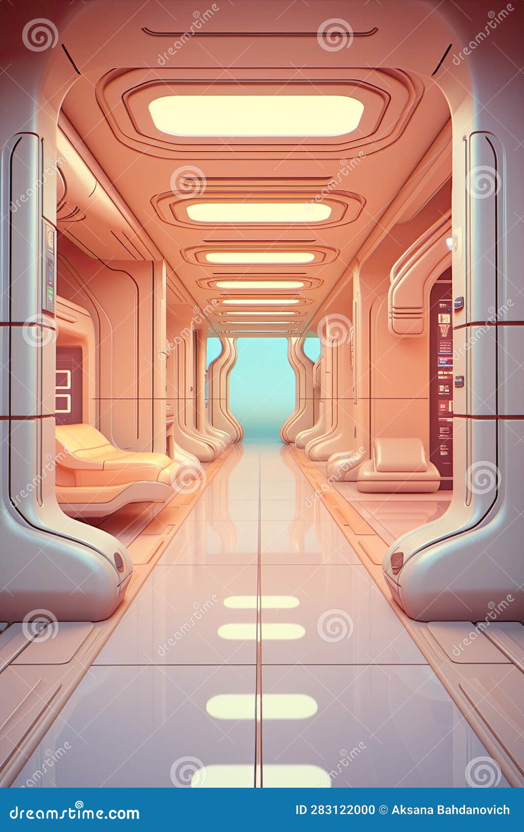 The Inside of the Futuristic Interior of the Spaceship of the Future ...