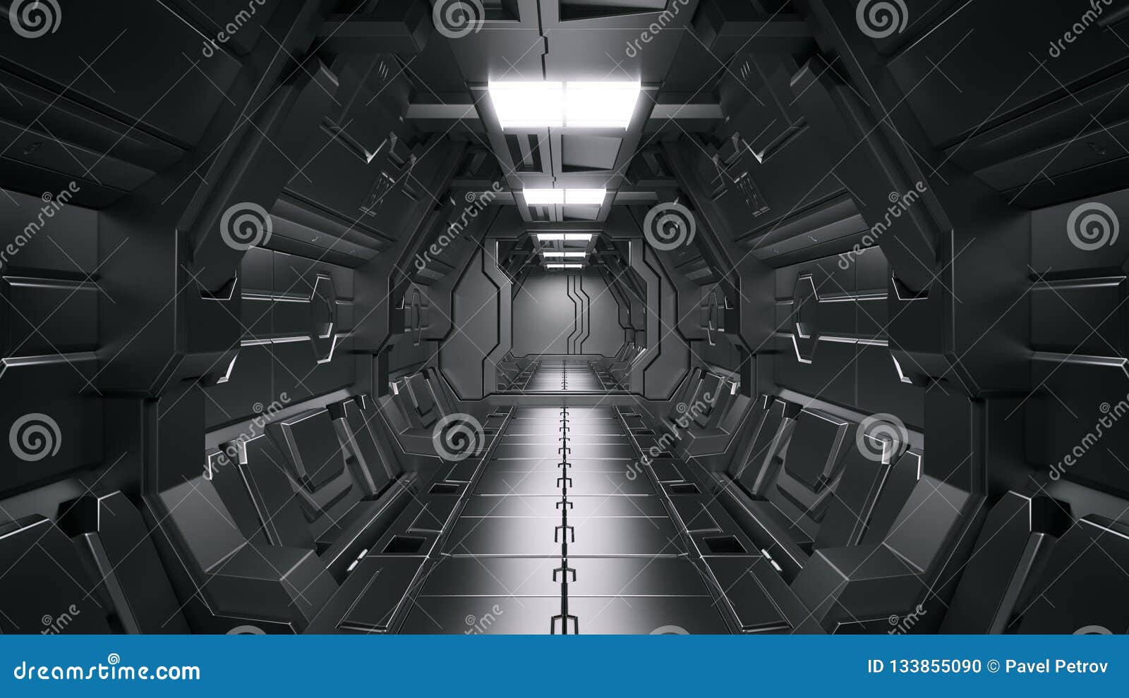 3D Rendering of Realistic Sci-fi Spaceship Corridor Science Background ... 3D Rendering of Realistic Sci-fi Spaceship Corridor Science Background ...