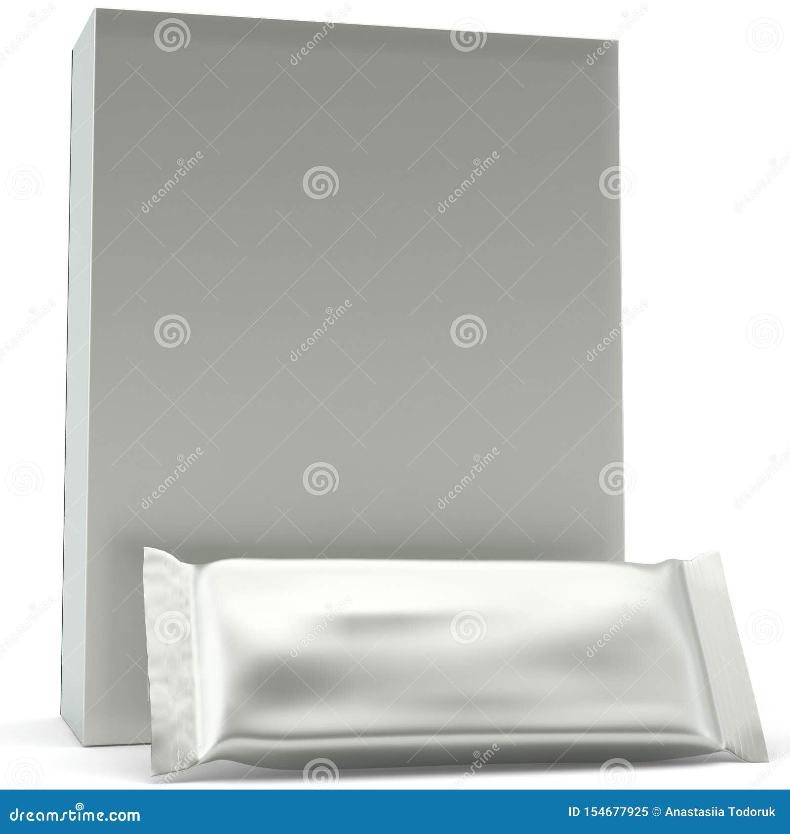 3d Rendering of a Realistic Stack Bar and Box Mockup Stock Illustration ...