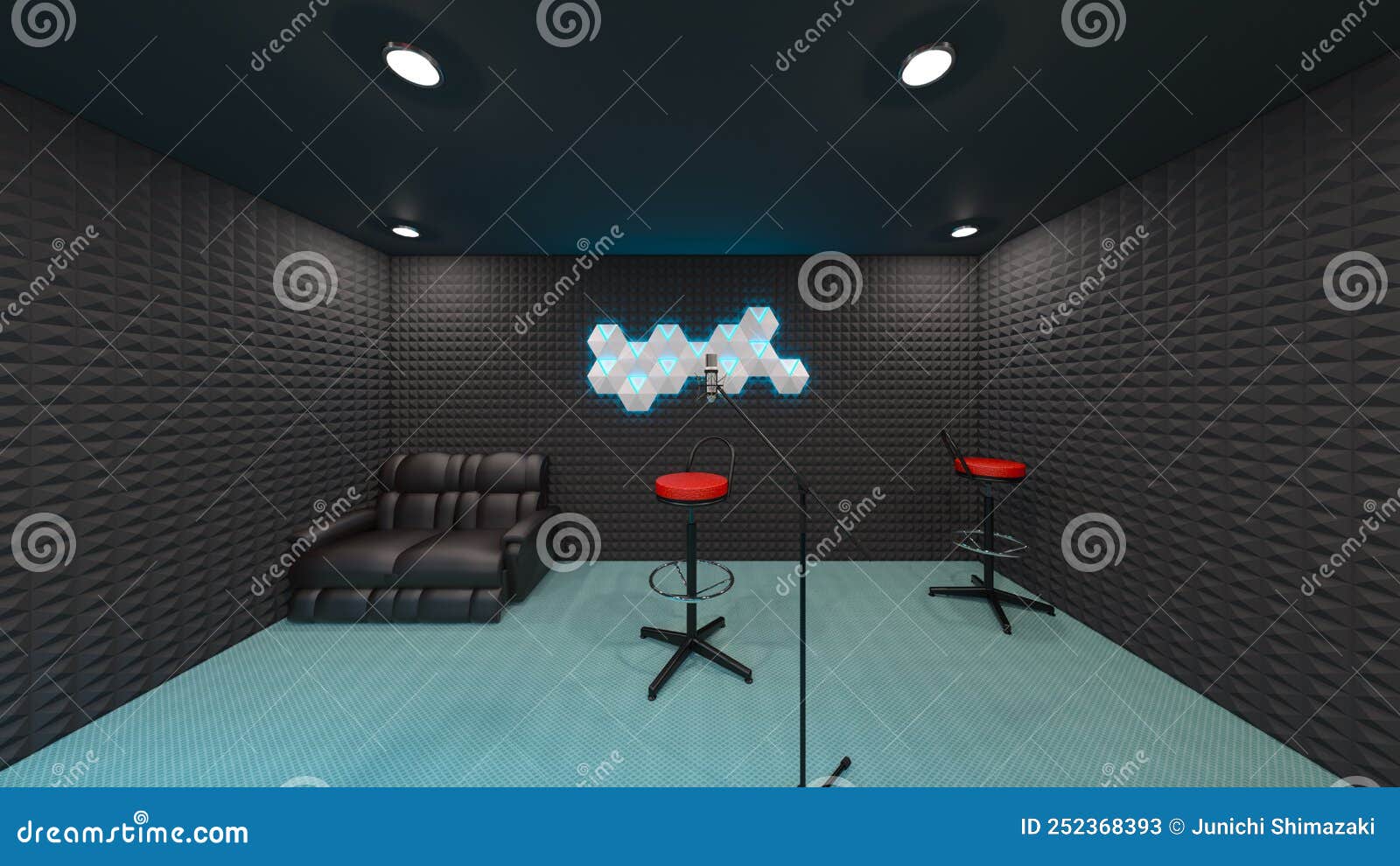 3D Rendering of the Recording Studio Stock Illustration - Illustration ...