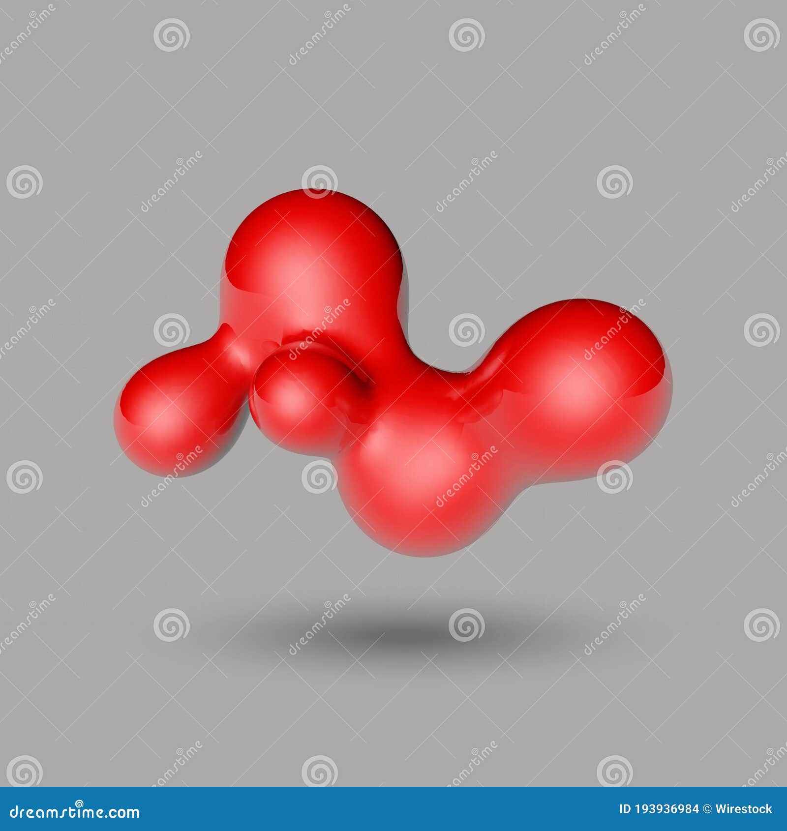 3D Rendering of a Red Abstract Blob Stock Illustration - Illustration ...