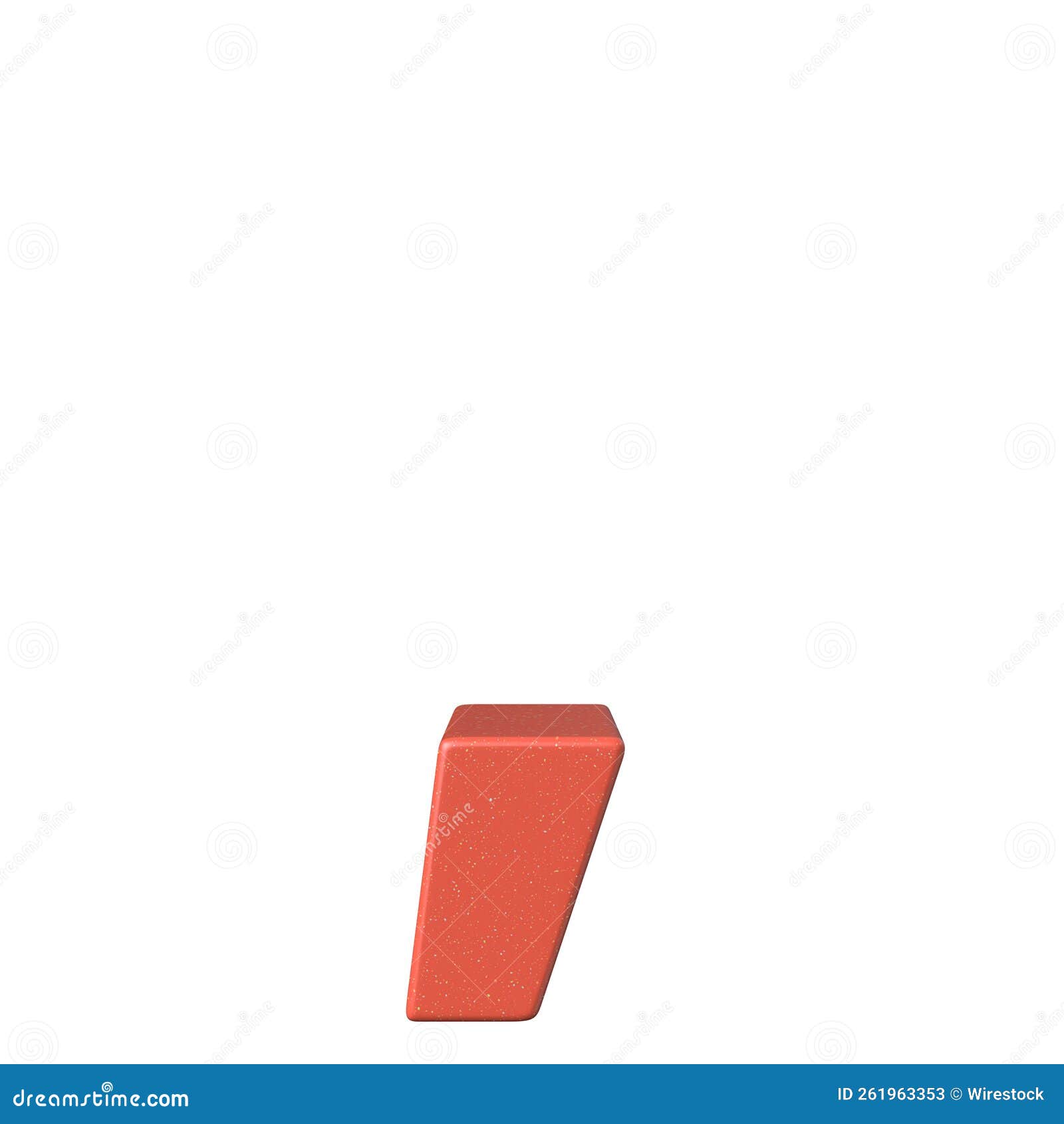 3D Rendering of a Red Apostrophe Sign Isolated on a White Background ...