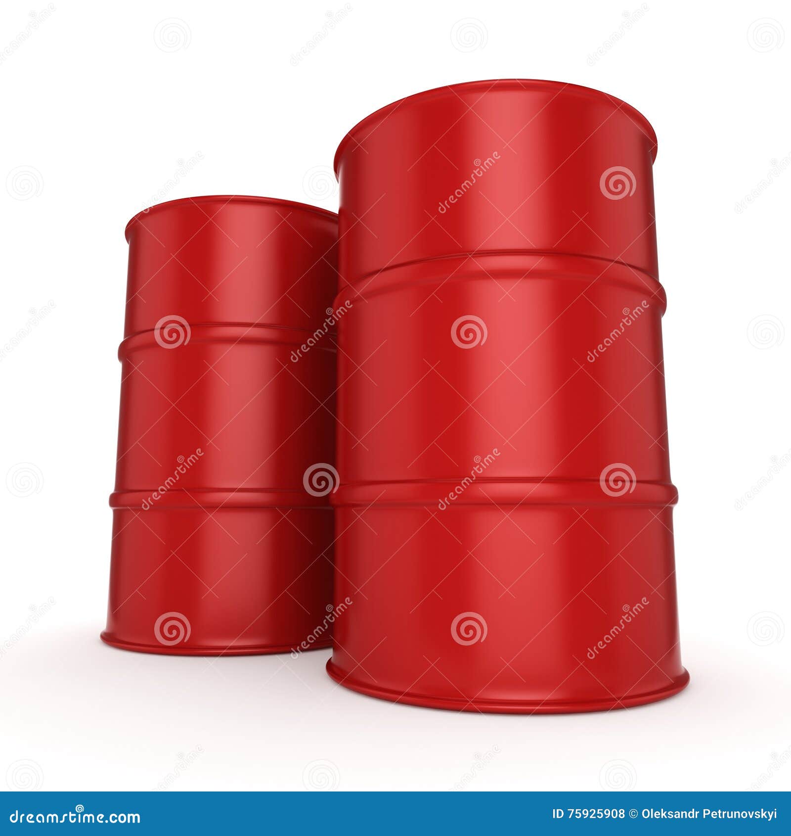 3D rendering red barrels stock illustration. Illustration of metal ...