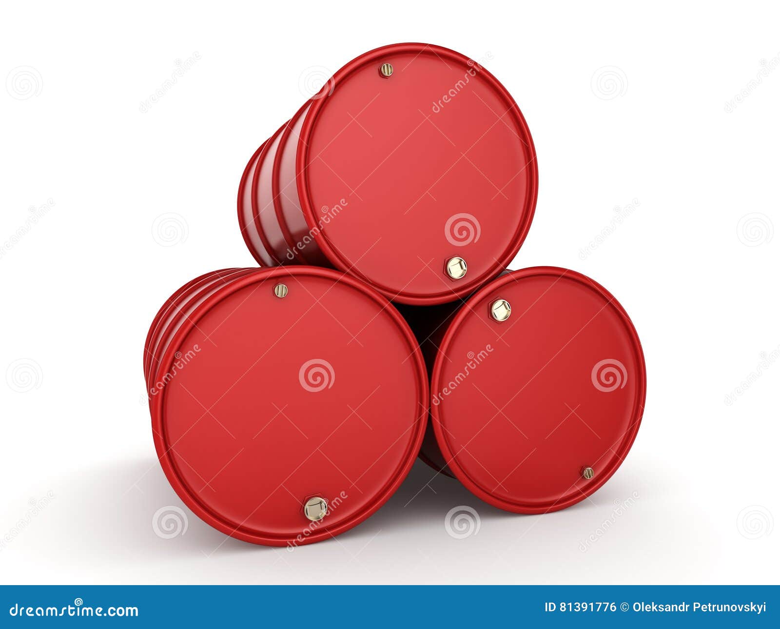 3D rendering red barrels stock illustration. Illustration of color ...