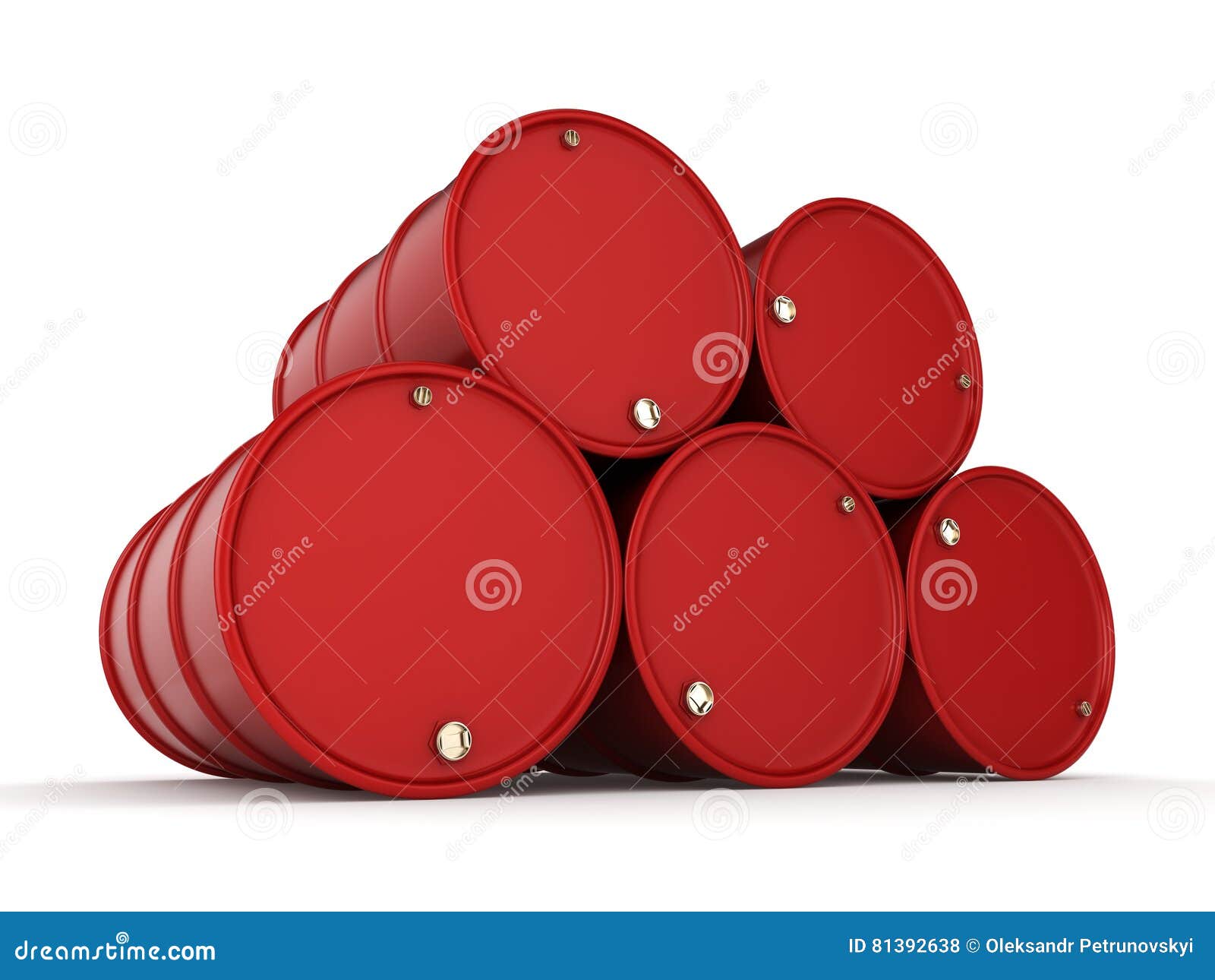 3D rendering red barrels stock illustration. Illustration of equipment ...
