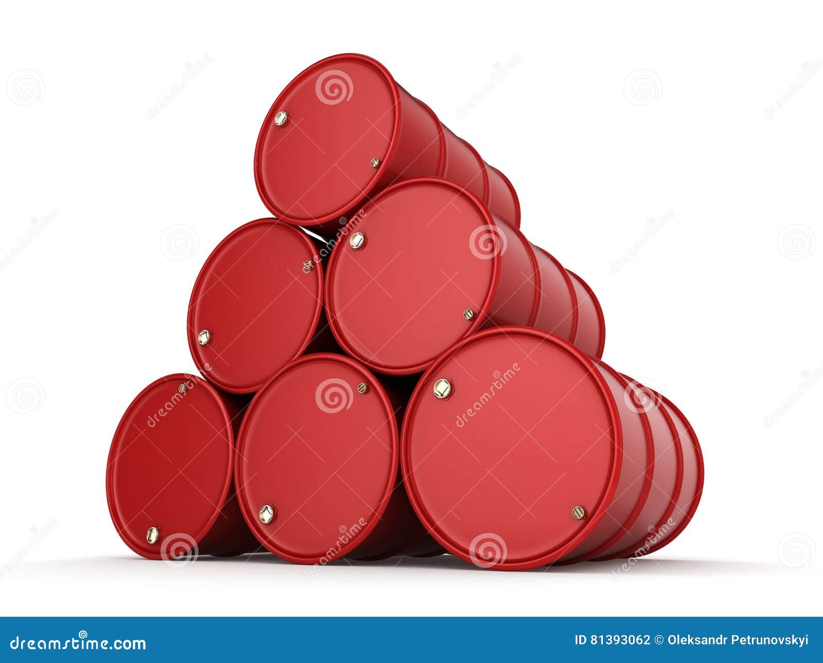 3D rendering red barrels stock illustration. Illustration of ...