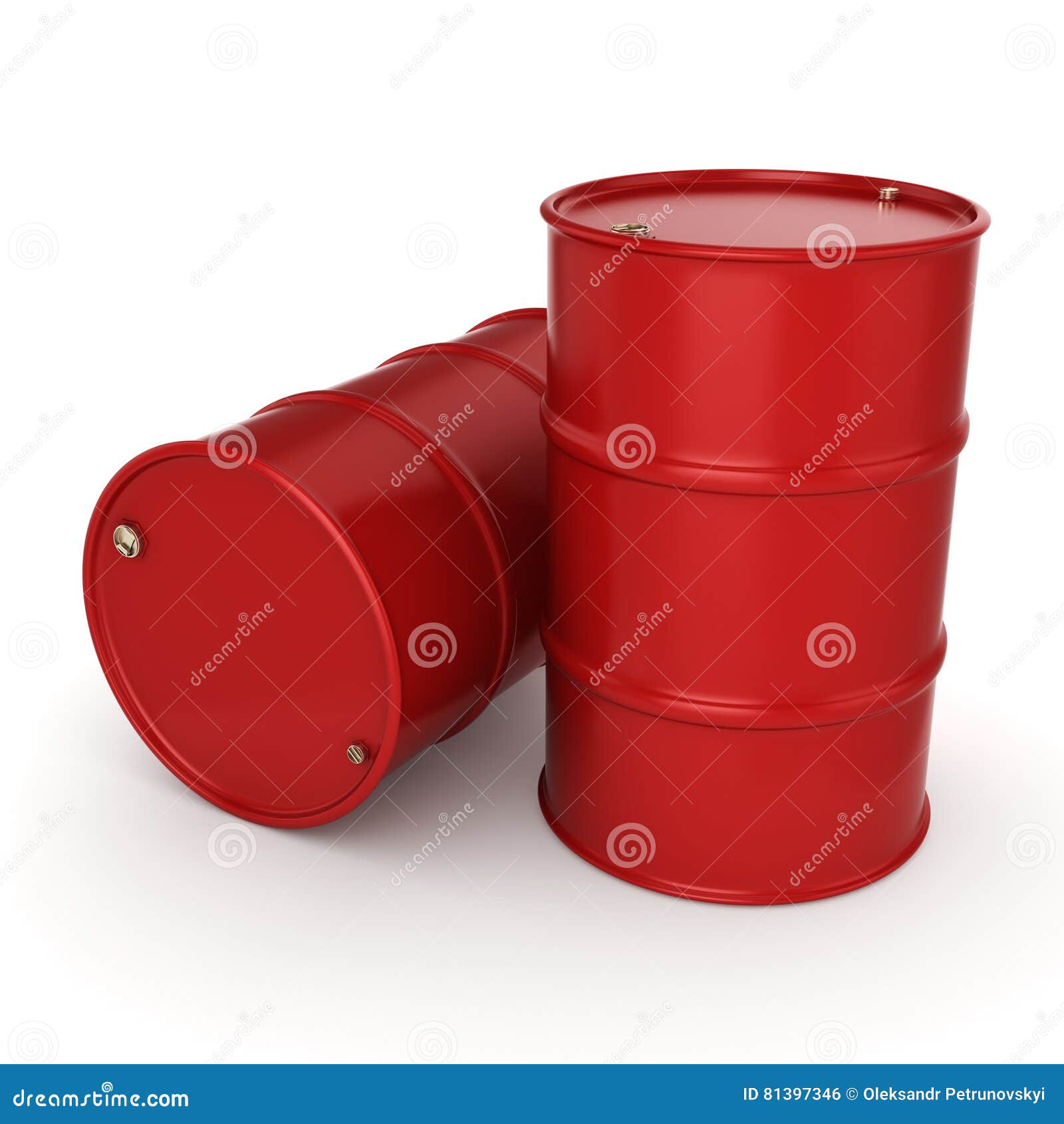3D rendering red barrels stock illustration. Illustration of background ...