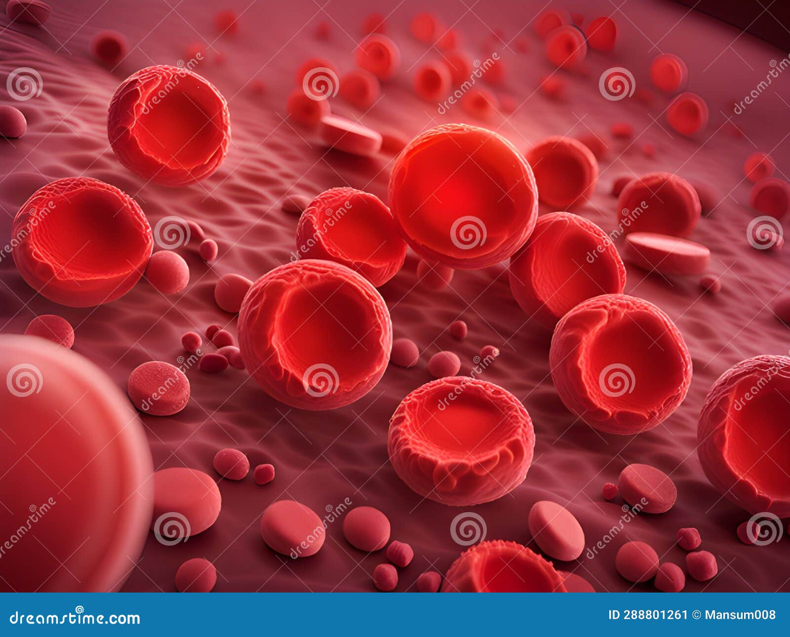 3d Rendering of a Red Blood Cells, Ai Generated Stock Illustration ...
