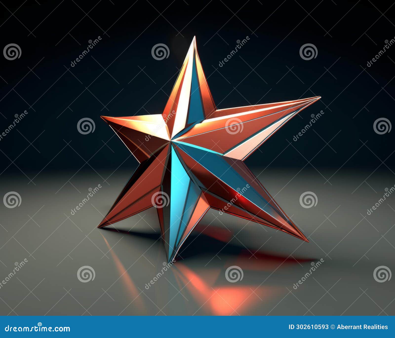 A 3d Rendering of a Red and Blue Star Stock Illustration - Illustration ...