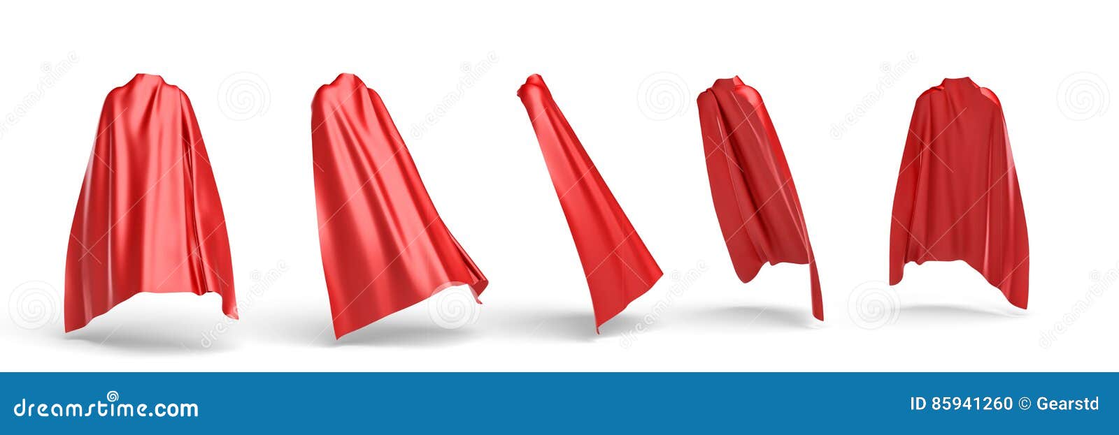 3d Rendering Of A Red Cape Draped Over Invisible Silhouette In Five ...