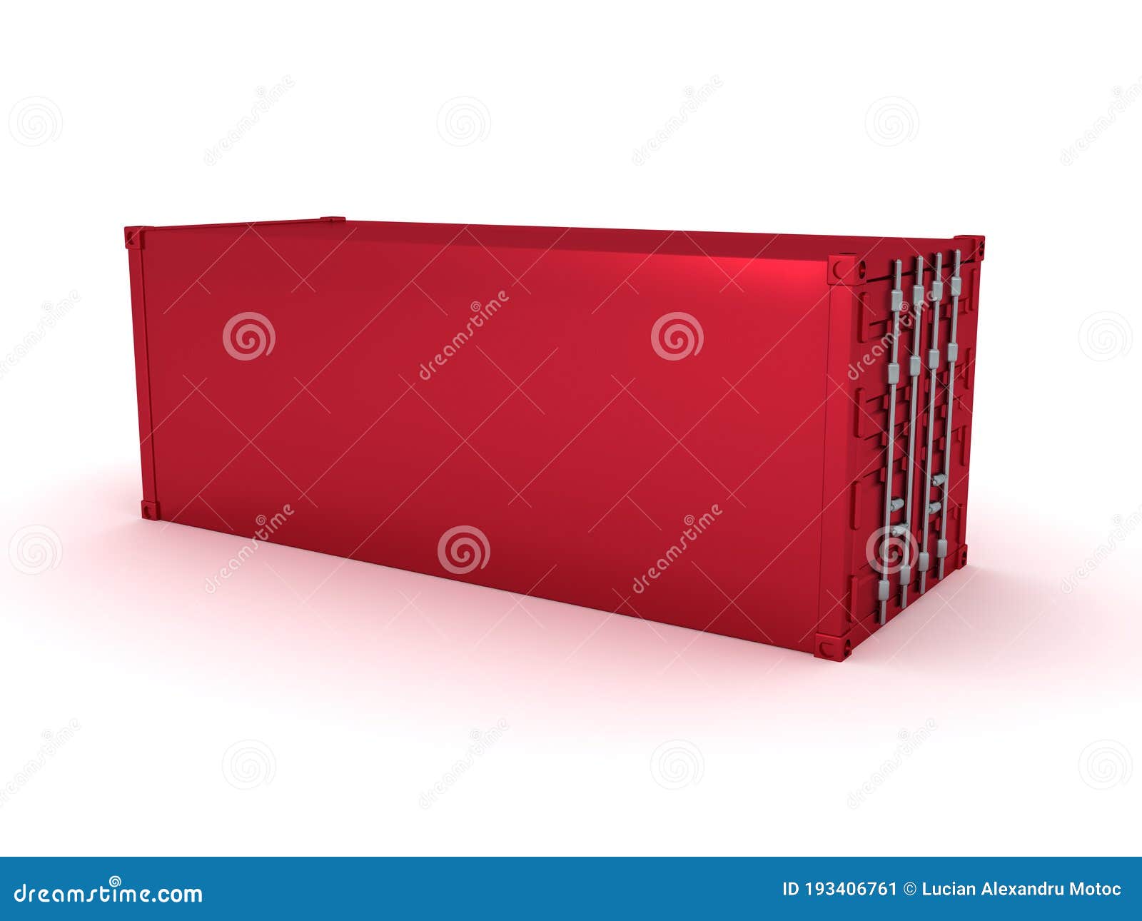 3D Rendering of Red Cargo Container Stock Illustration - Illustration ...