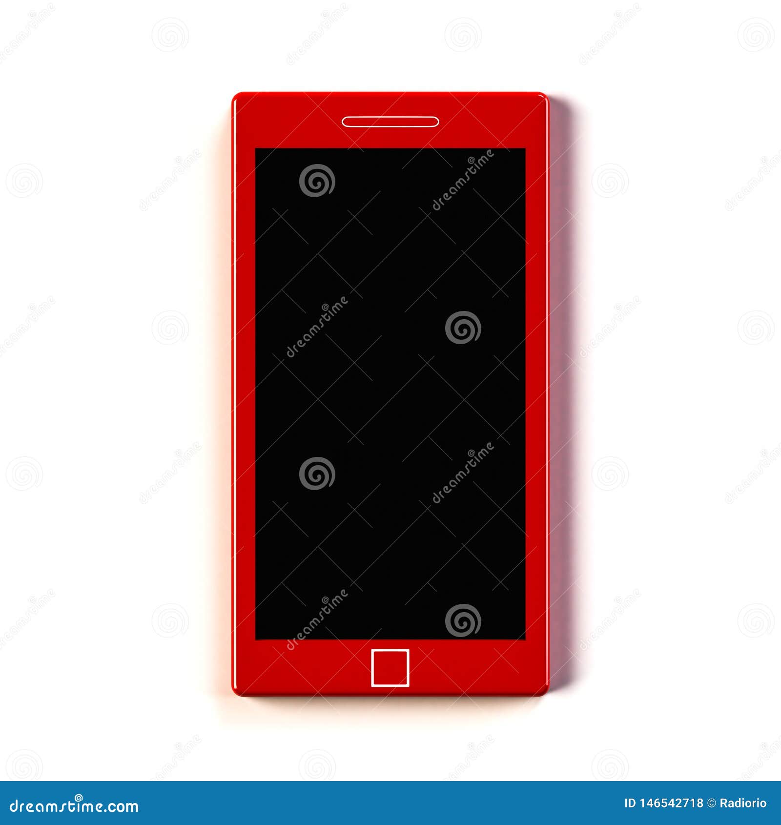 Red colored mobile phone stock illustration. Illustration of ...