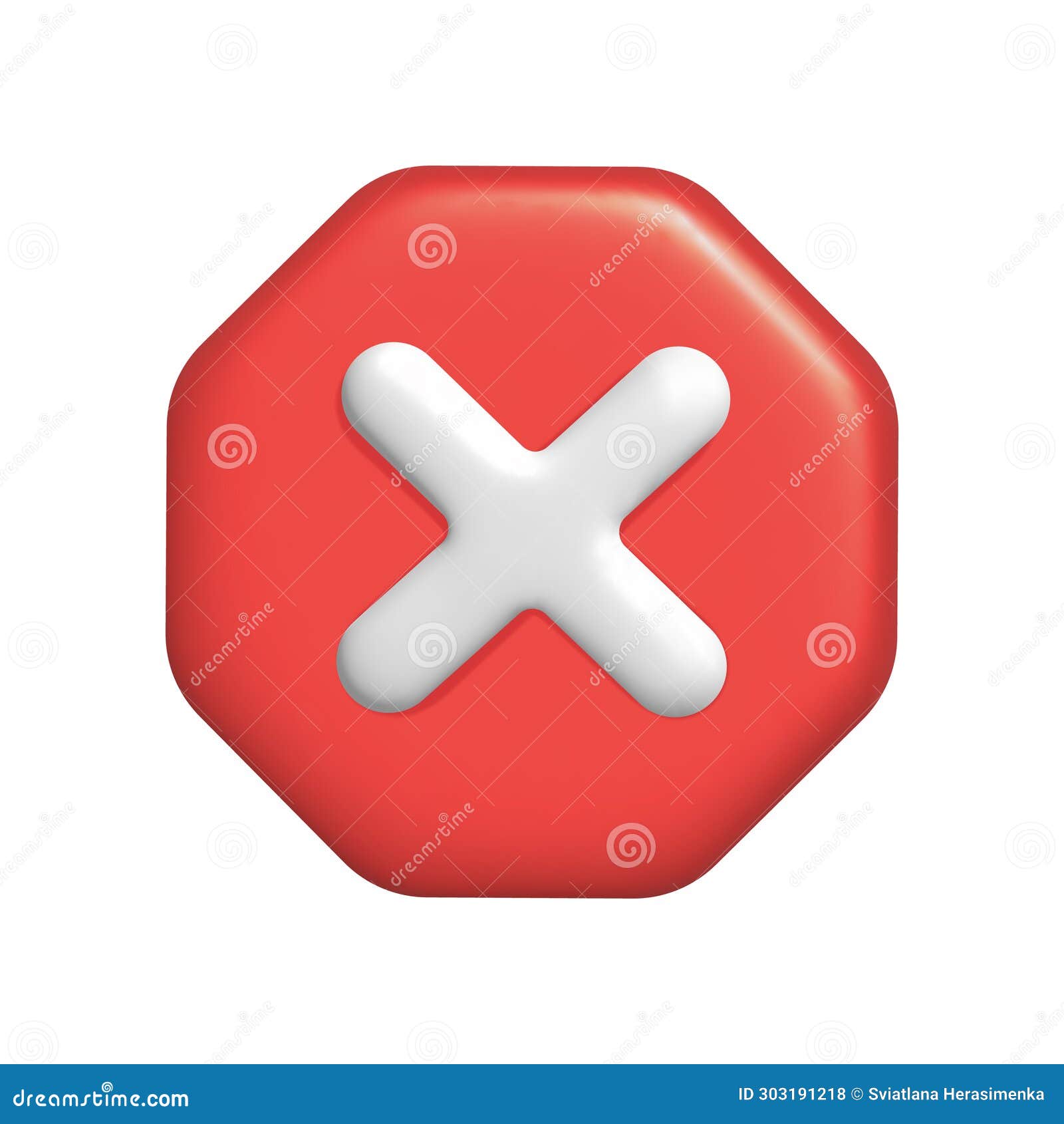 3d Rendering of Red Cross. Vector Illustration of Right and Wrong ...