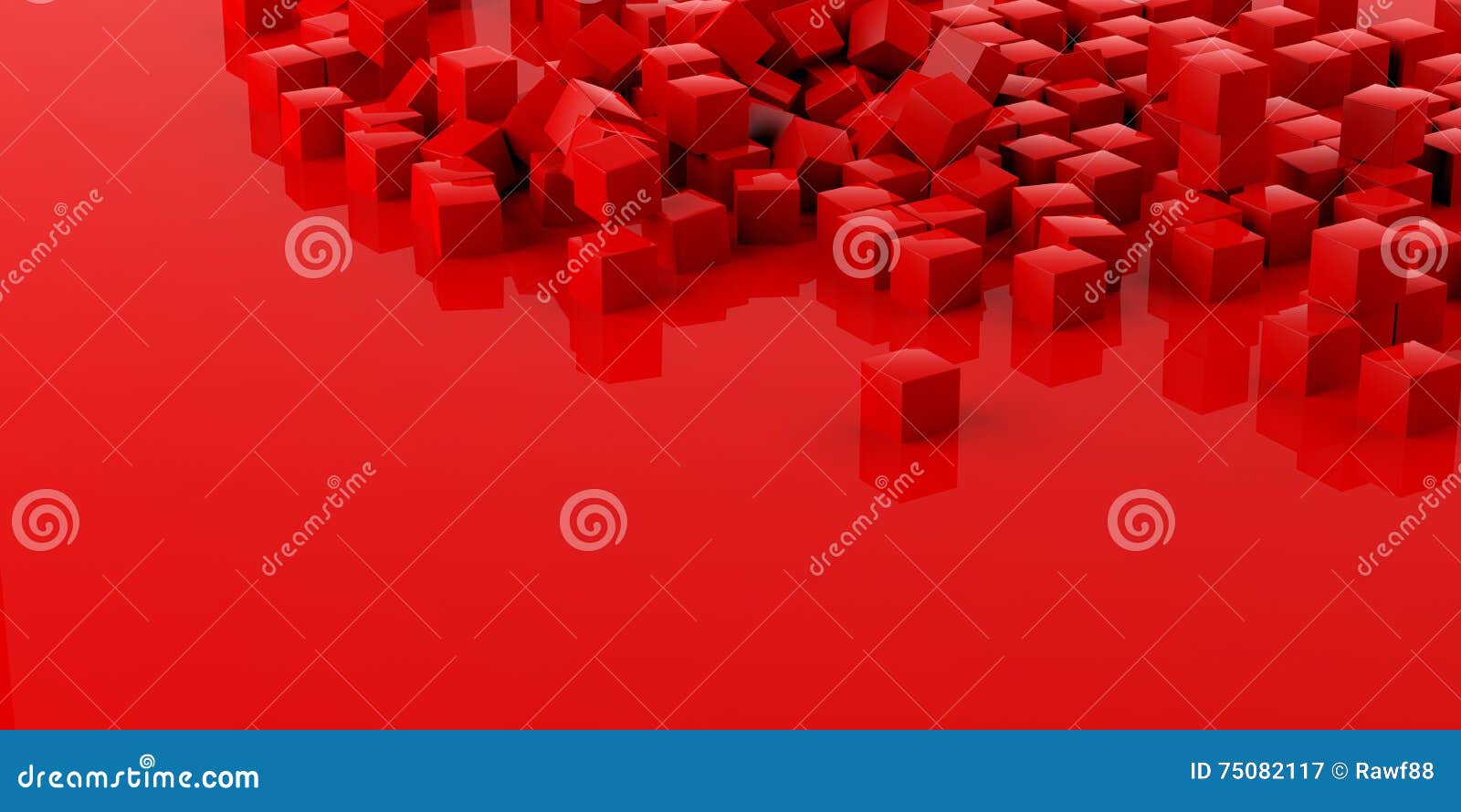 3d Rendering Red Cubes and Background Stock Illustration - Illustration ...