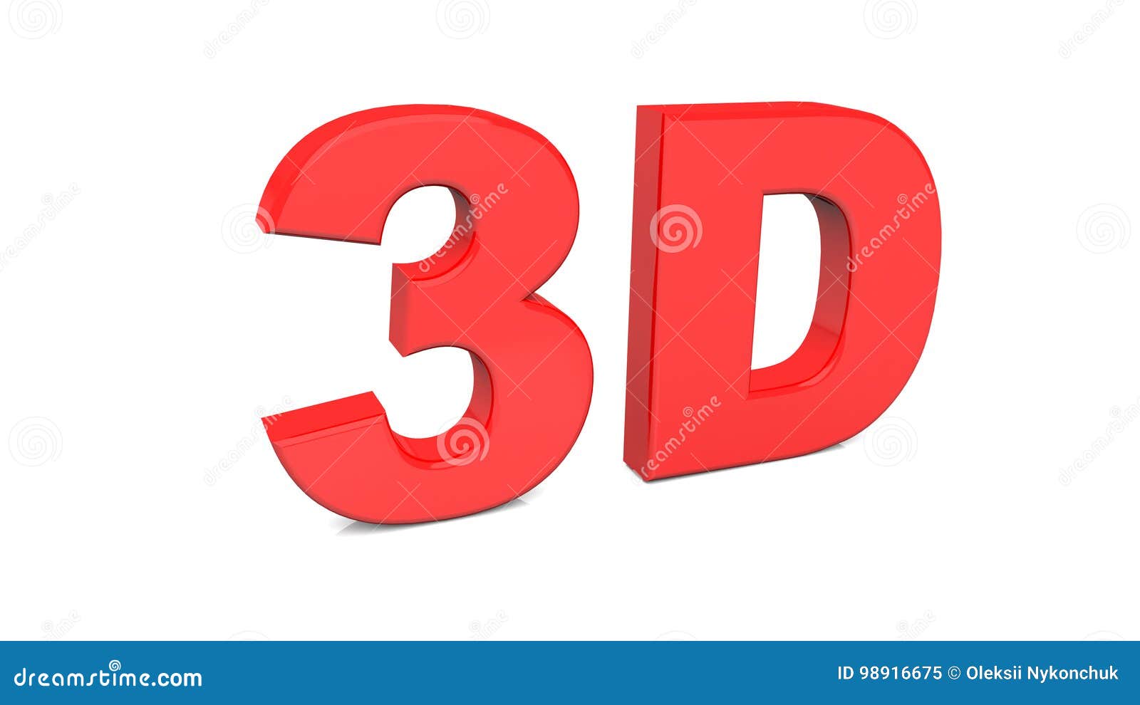 3D Rendering Red 3D Word Isolated on White Background Stock ...