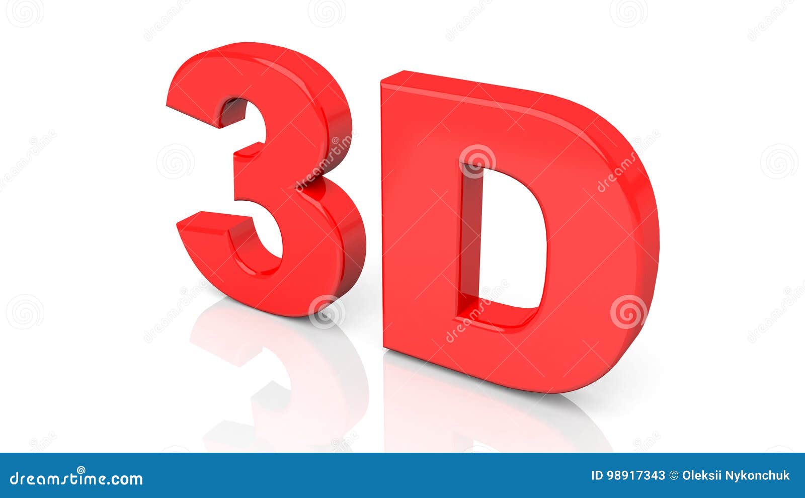 3D Rendering Red 3D Word Isolated on White Background Stock ...