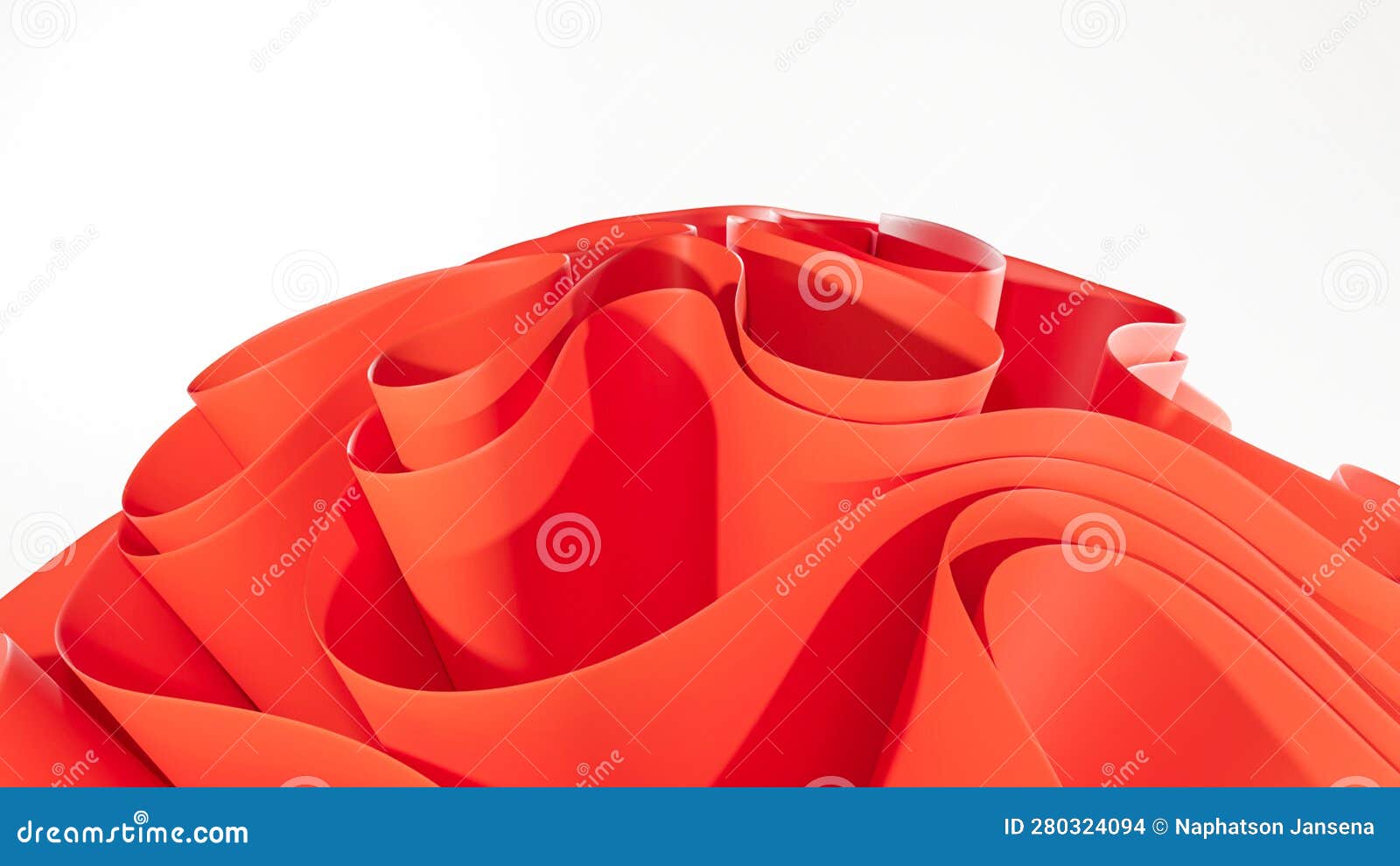 3d Rendering of Red Fabric Waves Abstract Background Stock Illustration ...