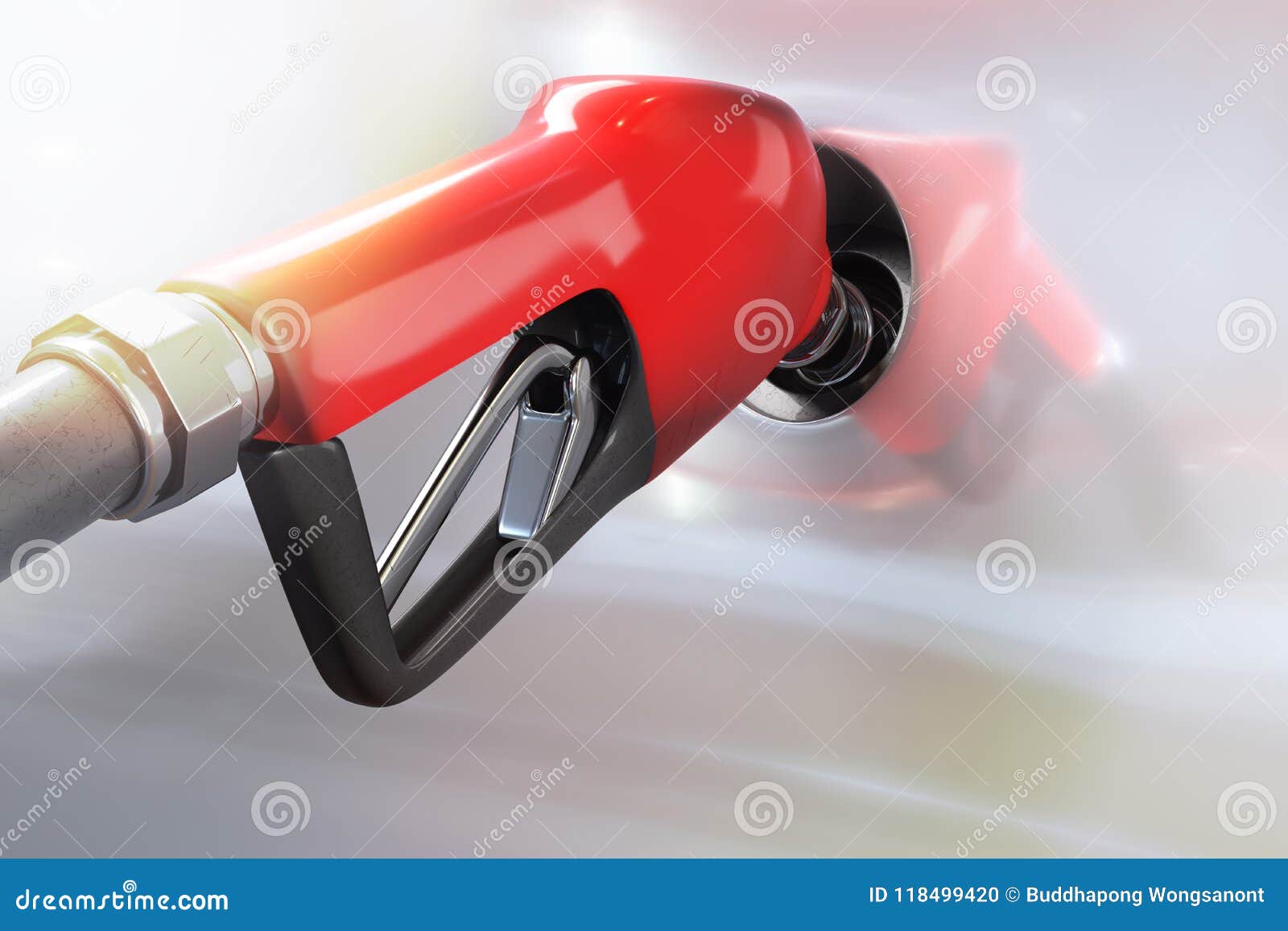 3d Rendering of Red Gasoline Dispenser Refueling To a White Car Stock ...