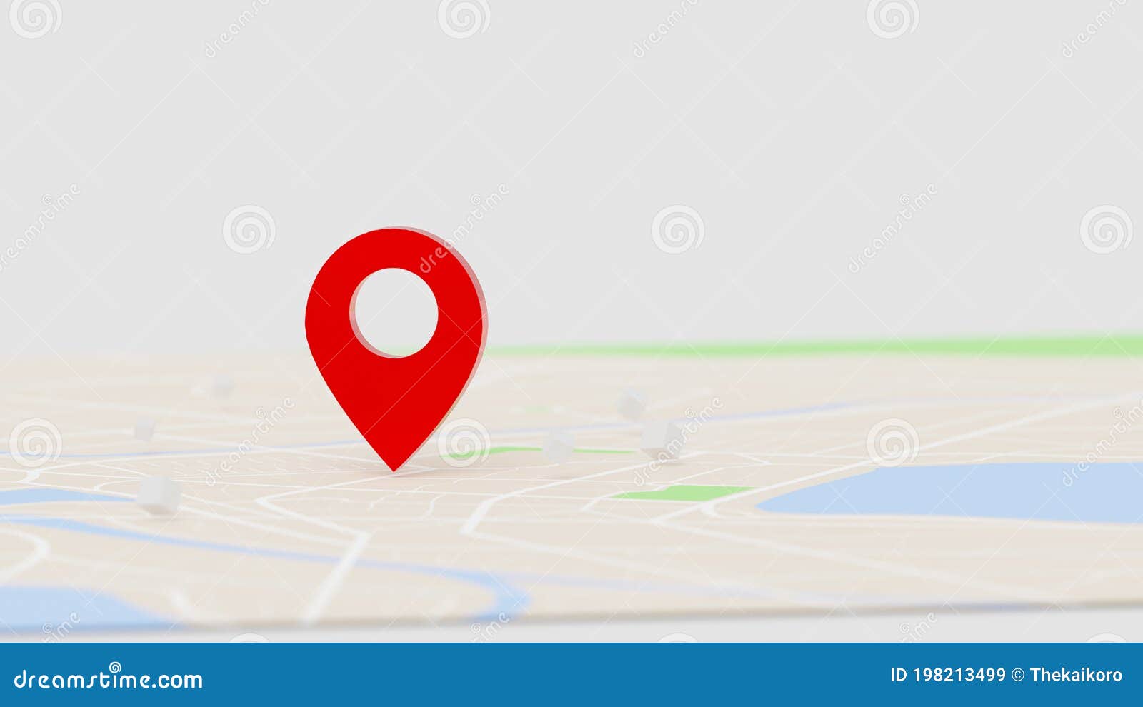 3D Rendering Red GPS Pinpoint of Destination on the Map, for Navigator ...