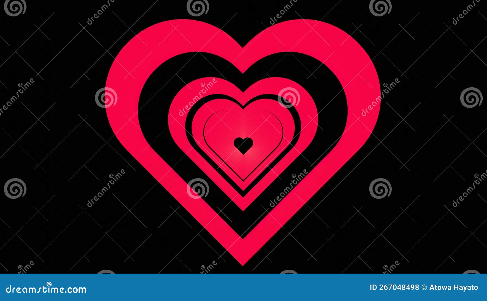 3D Rendering of a Red Heart Shape with Black Background and Looping ...
