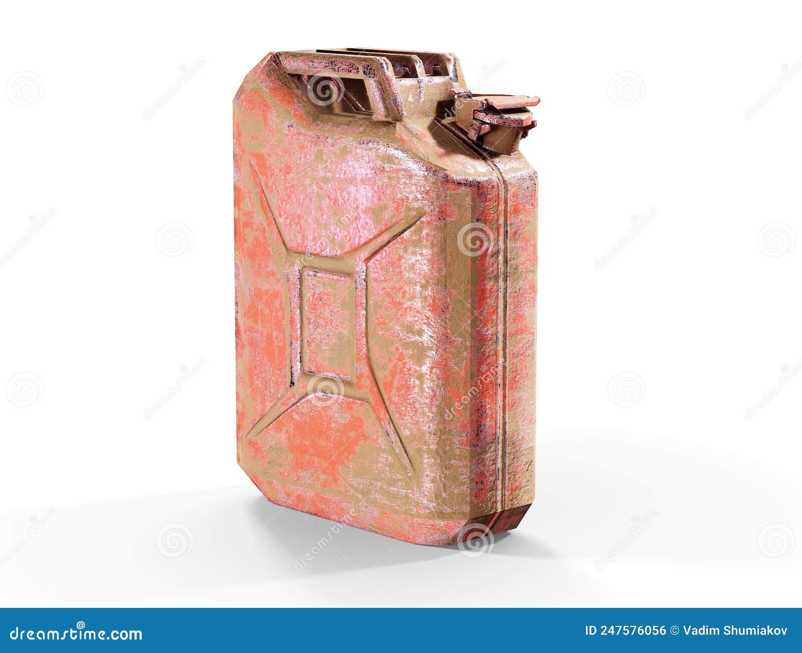 3D Rendering of a Red Jerry Can Isolated Stock Illustration ...