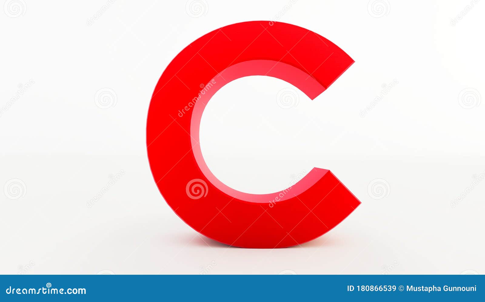 3D Rendering of Red Letter C Stock Illustration - Illustration of ...