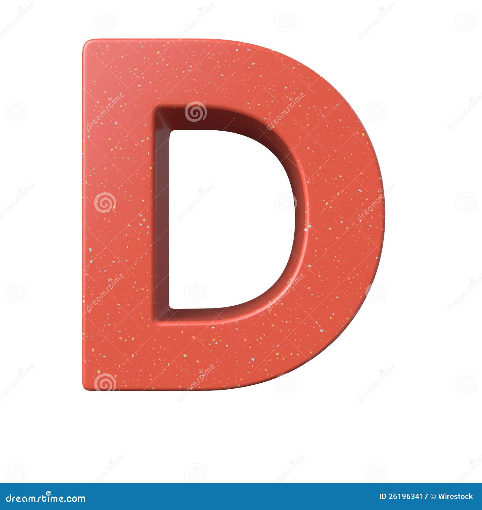 3D Rendering of the Red Letter D Isolated on a White Background Stock ...