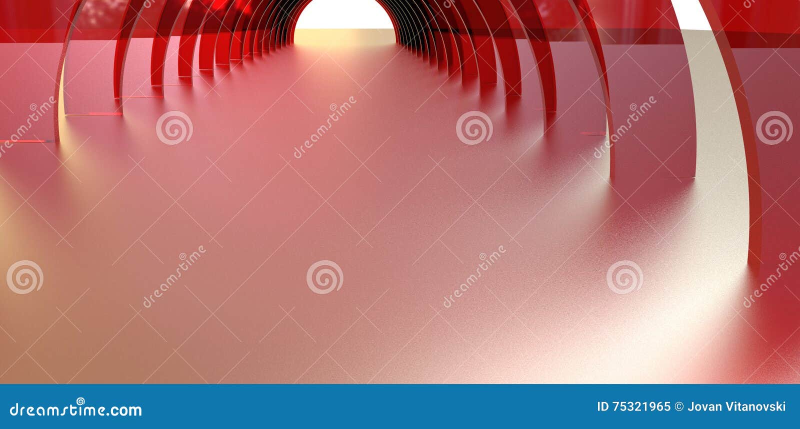 3d Rendering of Red Metal Arch Construction. Stock Illustration ...