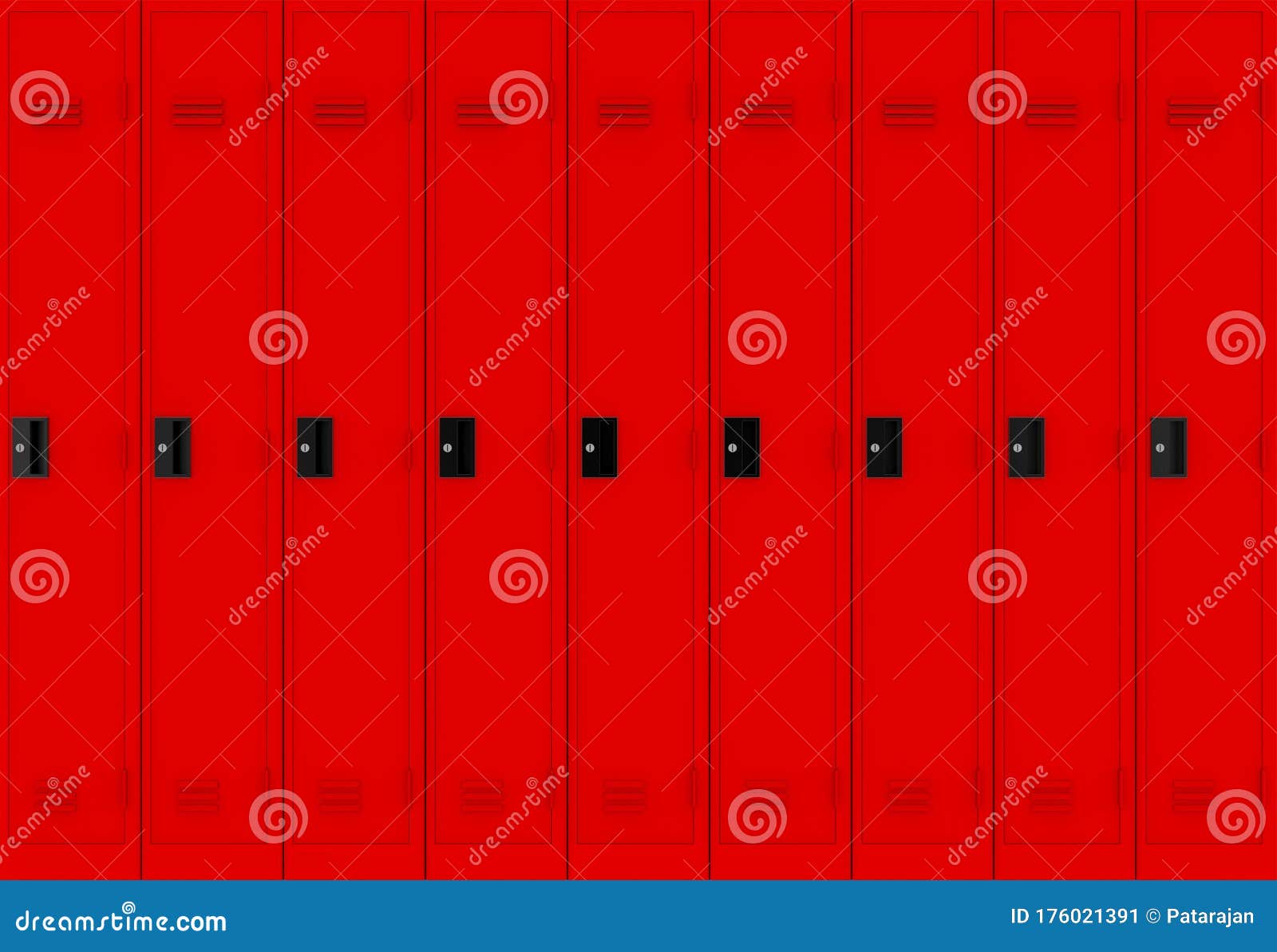 Red Metal Gym Lockers With One Open Door Royalty-Free Cartoon ...