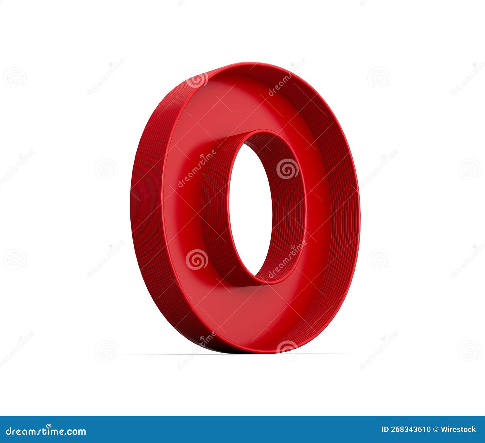 3d Rendering of the Red Number 0 Isolated on the Empty White Background ...