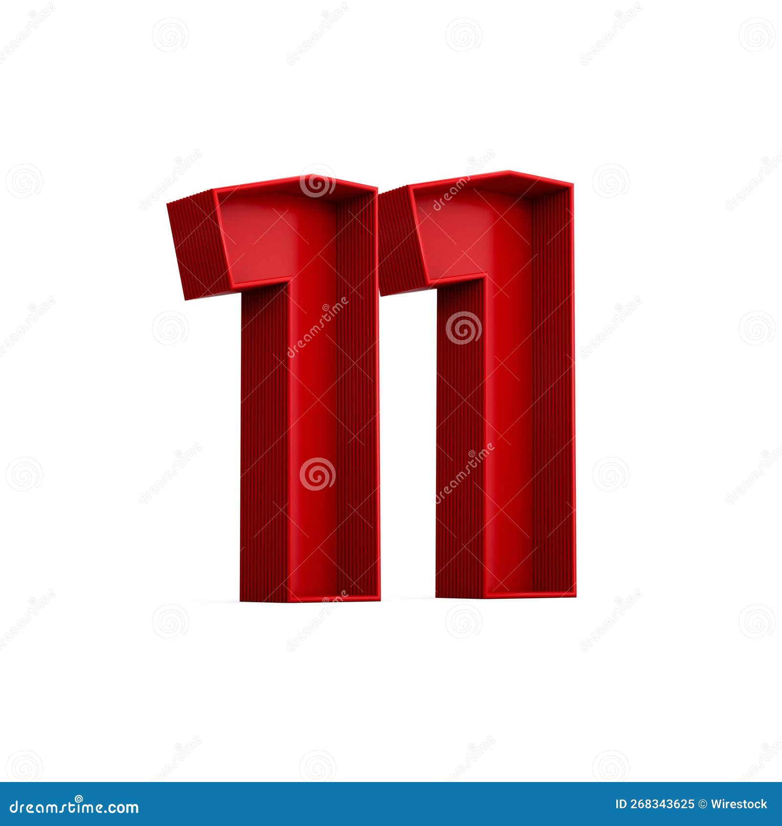 3d Rendering of the Red Number 11 Isolated on the Empty White ...