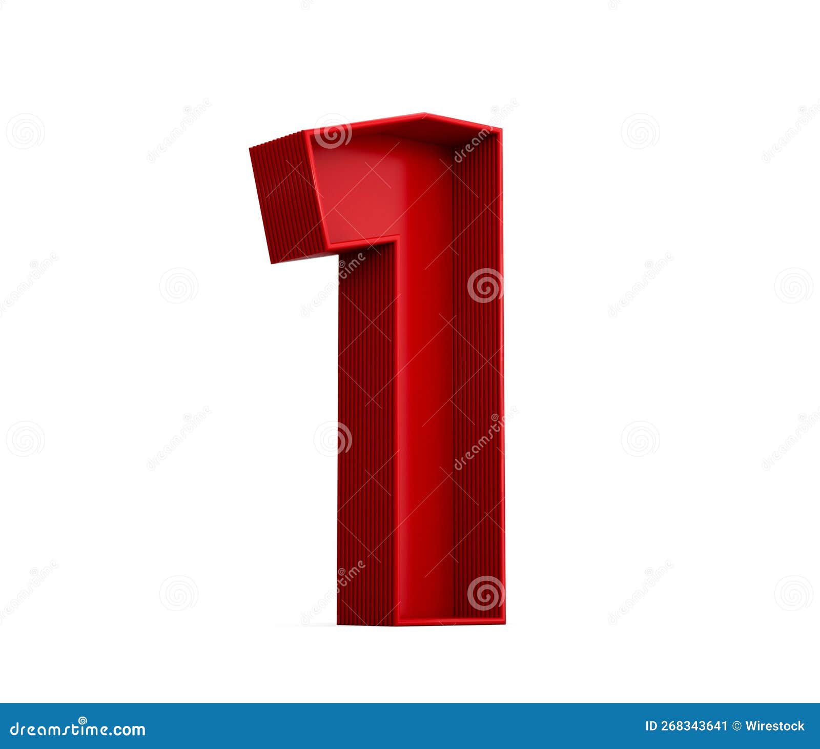3d Rendering of the Red Number 1 Isolated on the Empty White Background ...