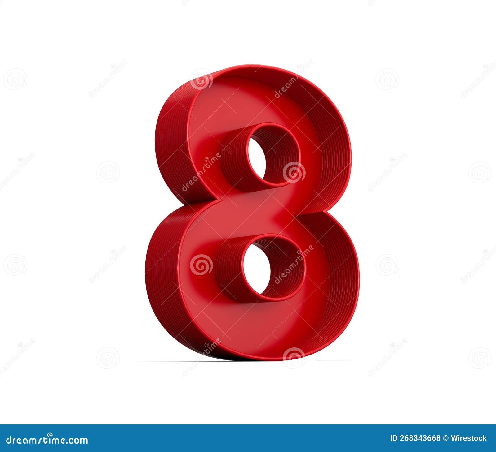 3d Rendering of the Red Number 8 Isolated on the Empty White Background ...