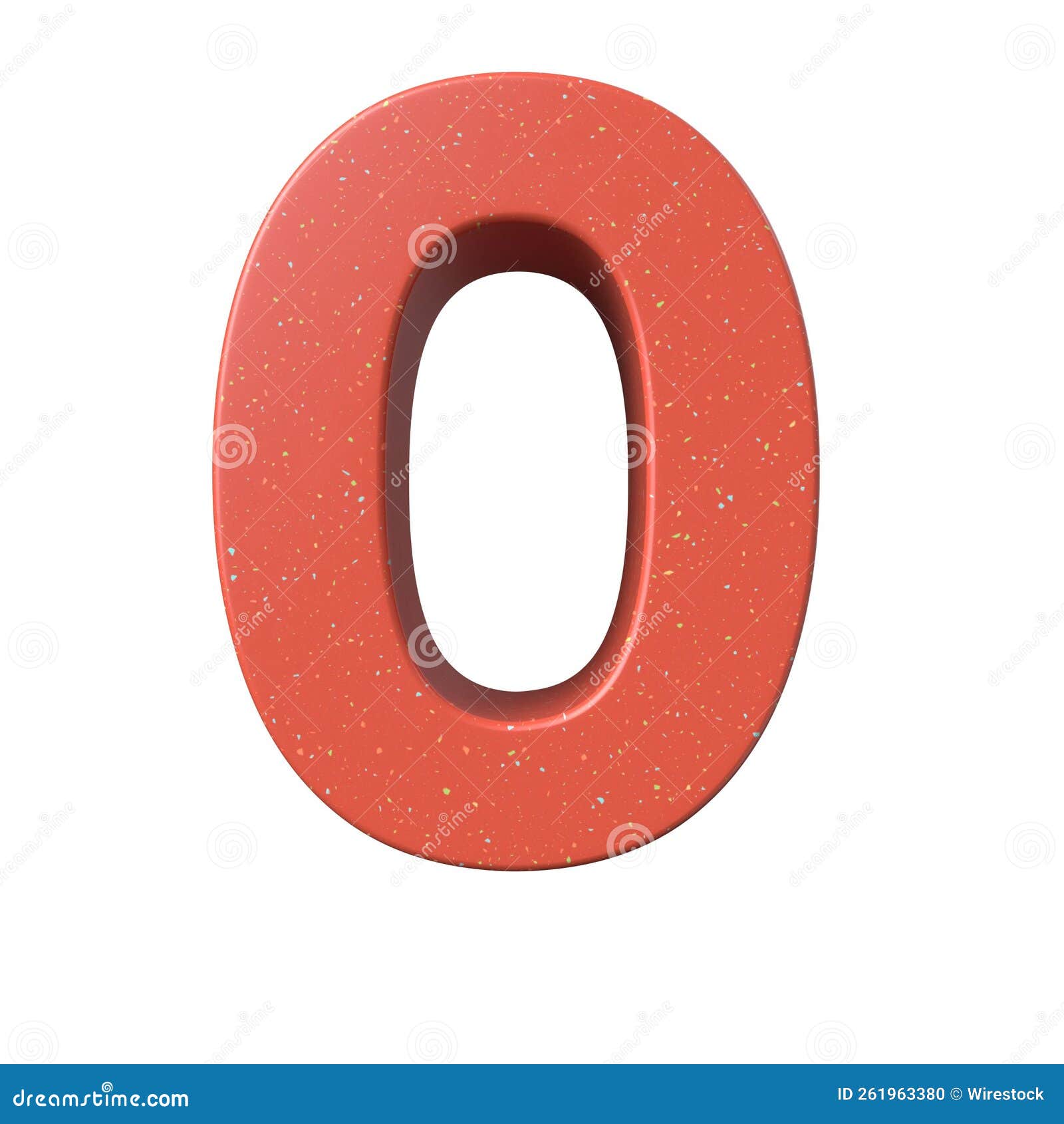 3D Rendering of the Red Number Zero Isolated on a White Background ...