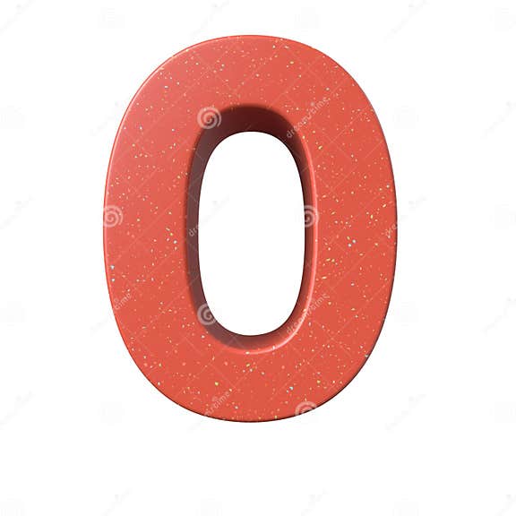 3D Rendering of the Red Number Zero Isolated on a White Background ...