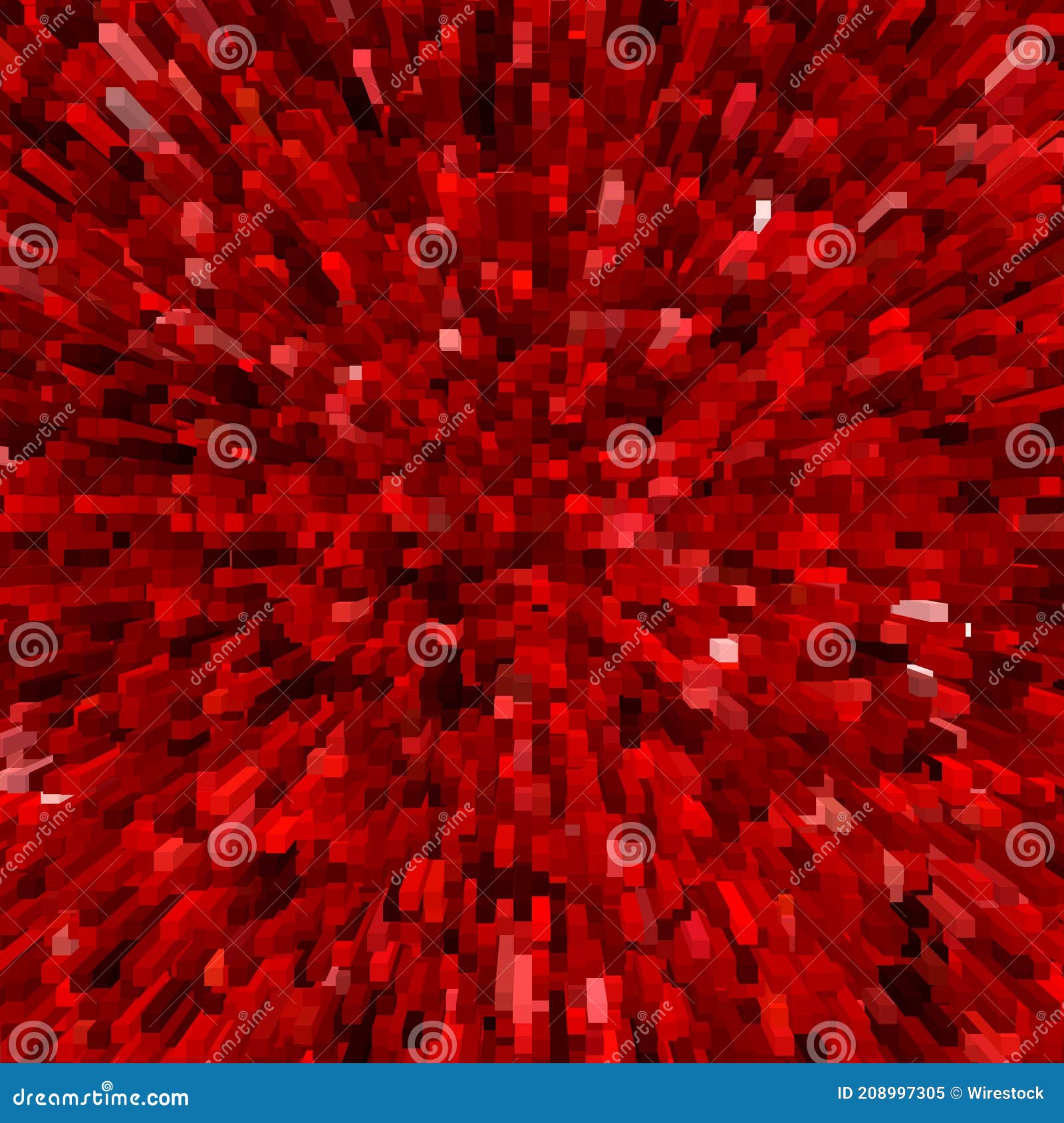 3D rendering of red pixels stock illustration. Illustration of colors ...