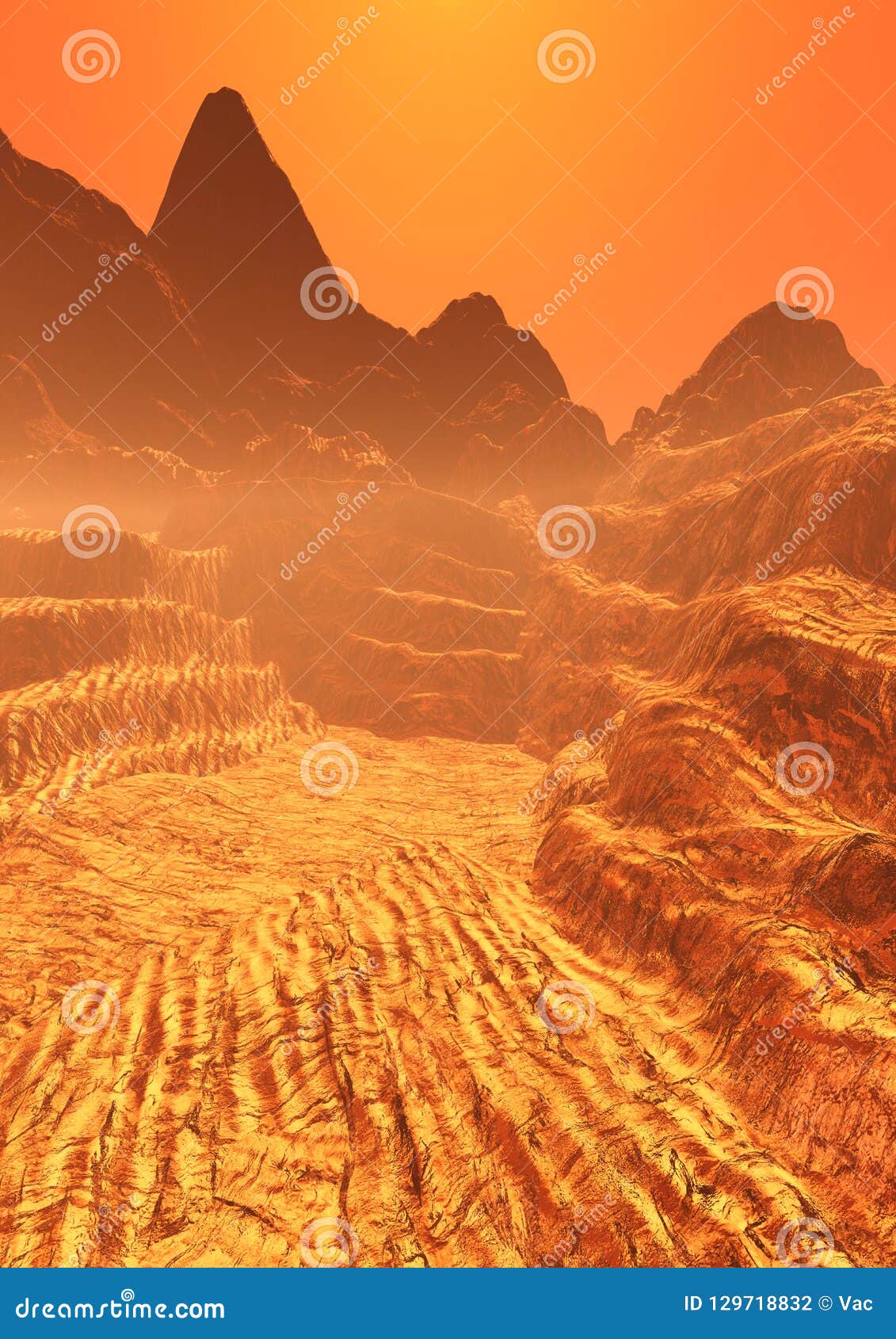 3D Rendering Planet Mars Lanscape Stock Photo - Image of exploration ...