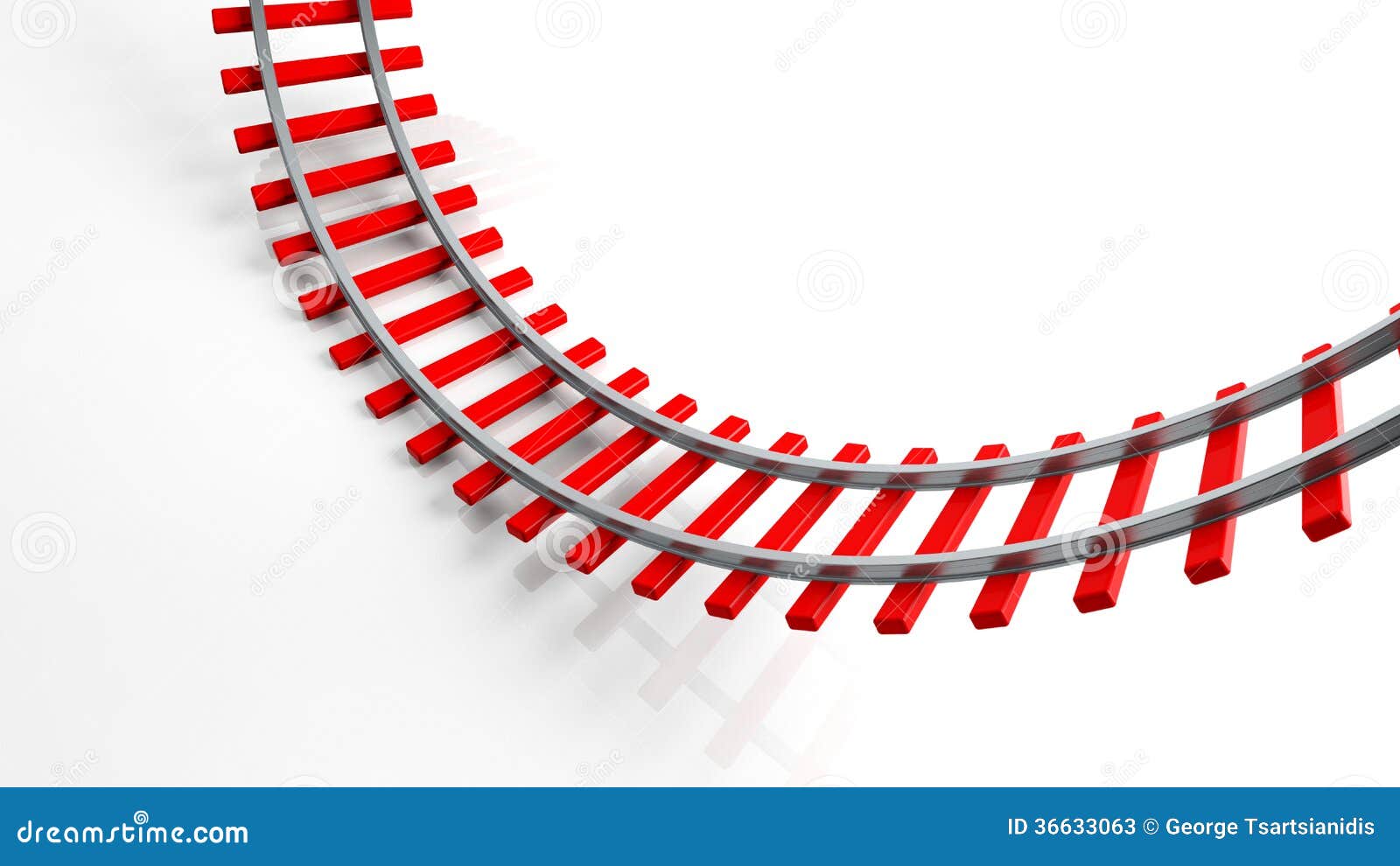 3D Rendering Red Railway Track Stock Illustration - Illustration of ...