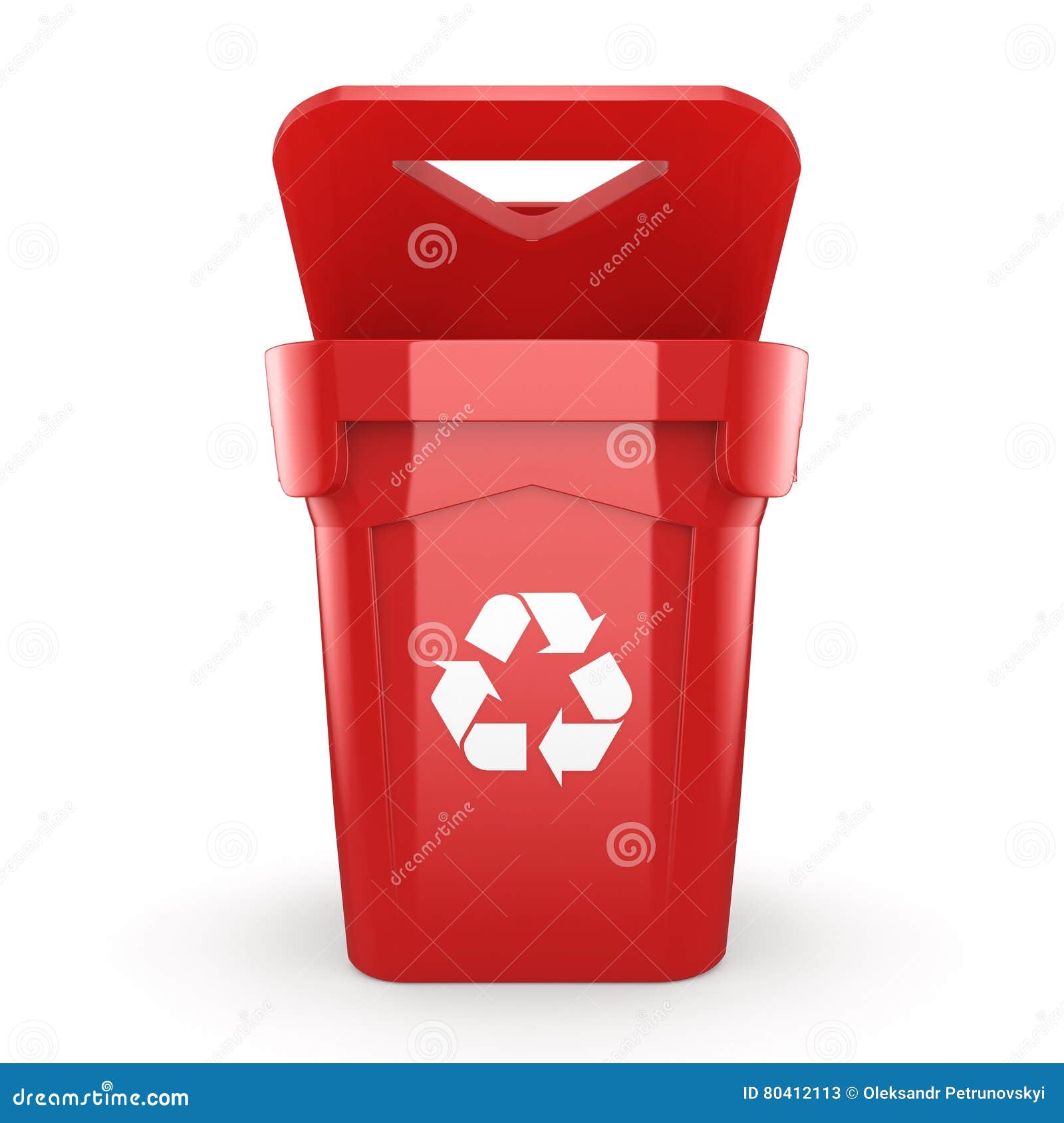 3D Rendering Red Recycling Bin Stock Illustration - Illustration of basket, reuse: 80412113